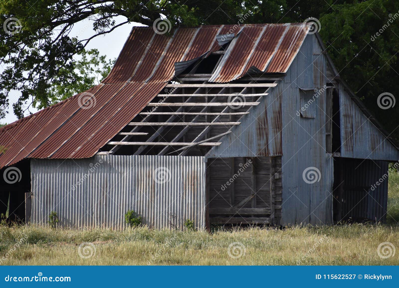 Rusty Barn in Texas with Missing Roofing Stock Image - Image of ...