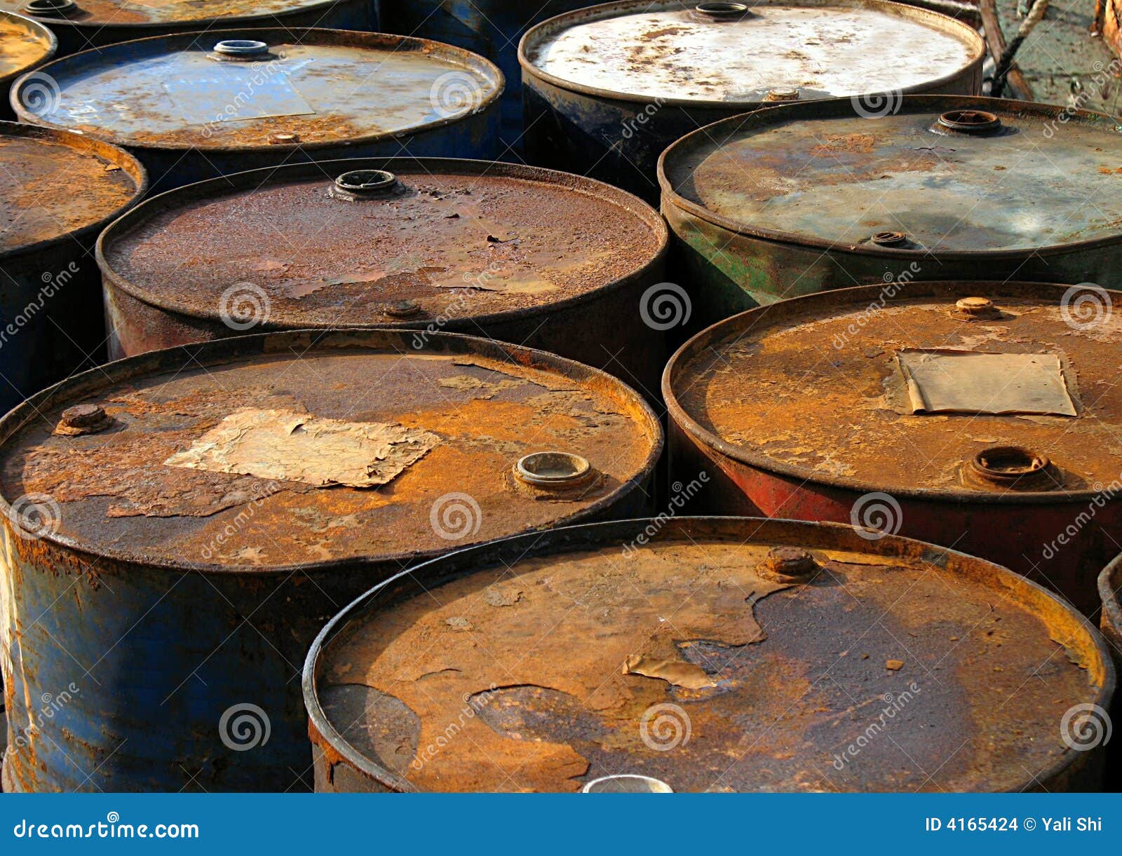 Rusty Barrels stock photo. Image of cylindrical, metal - 4165424