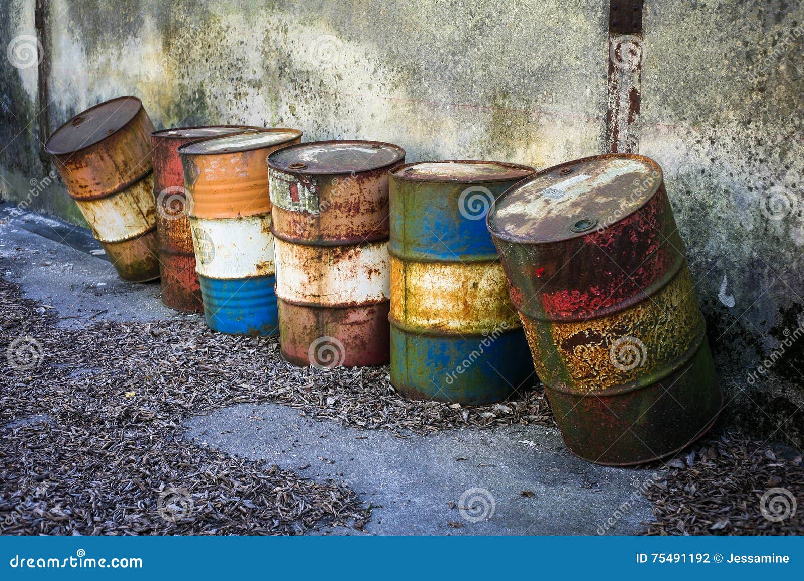 Rusty barrels stock photo. Image of waste, fuel, chemicals - 75491192