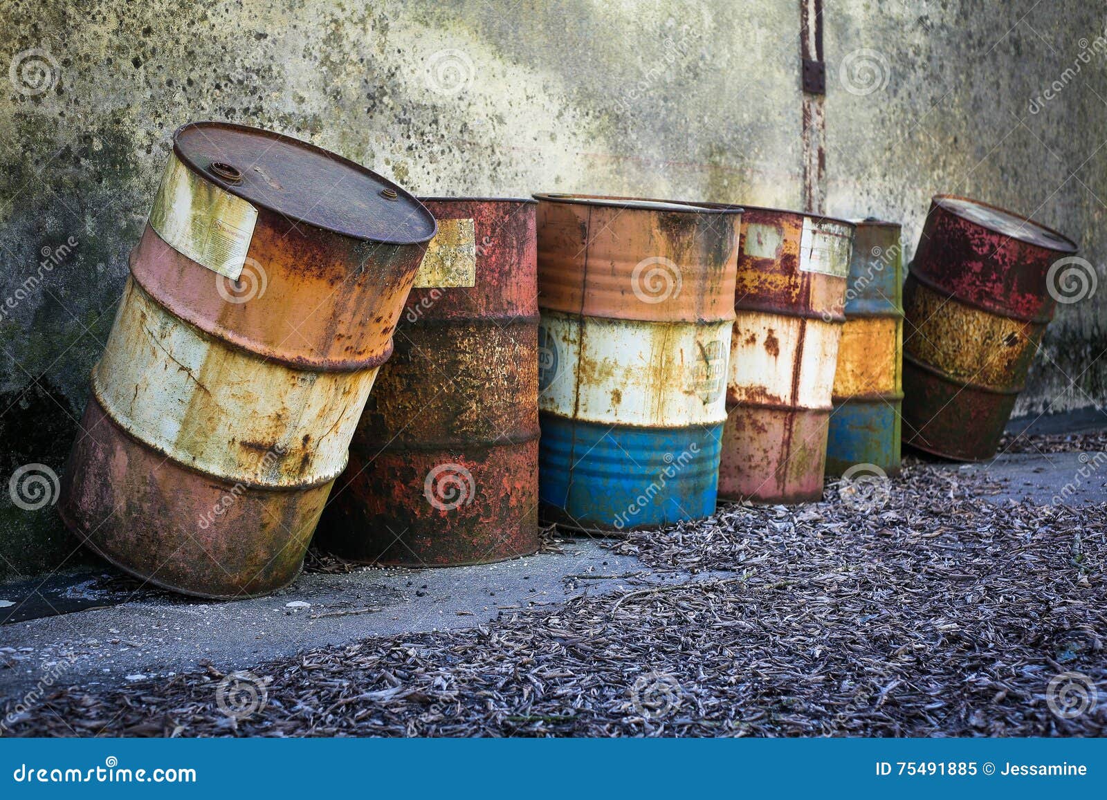 Rusty barrels stock image. Image of rusted, gasoline - 75491885
