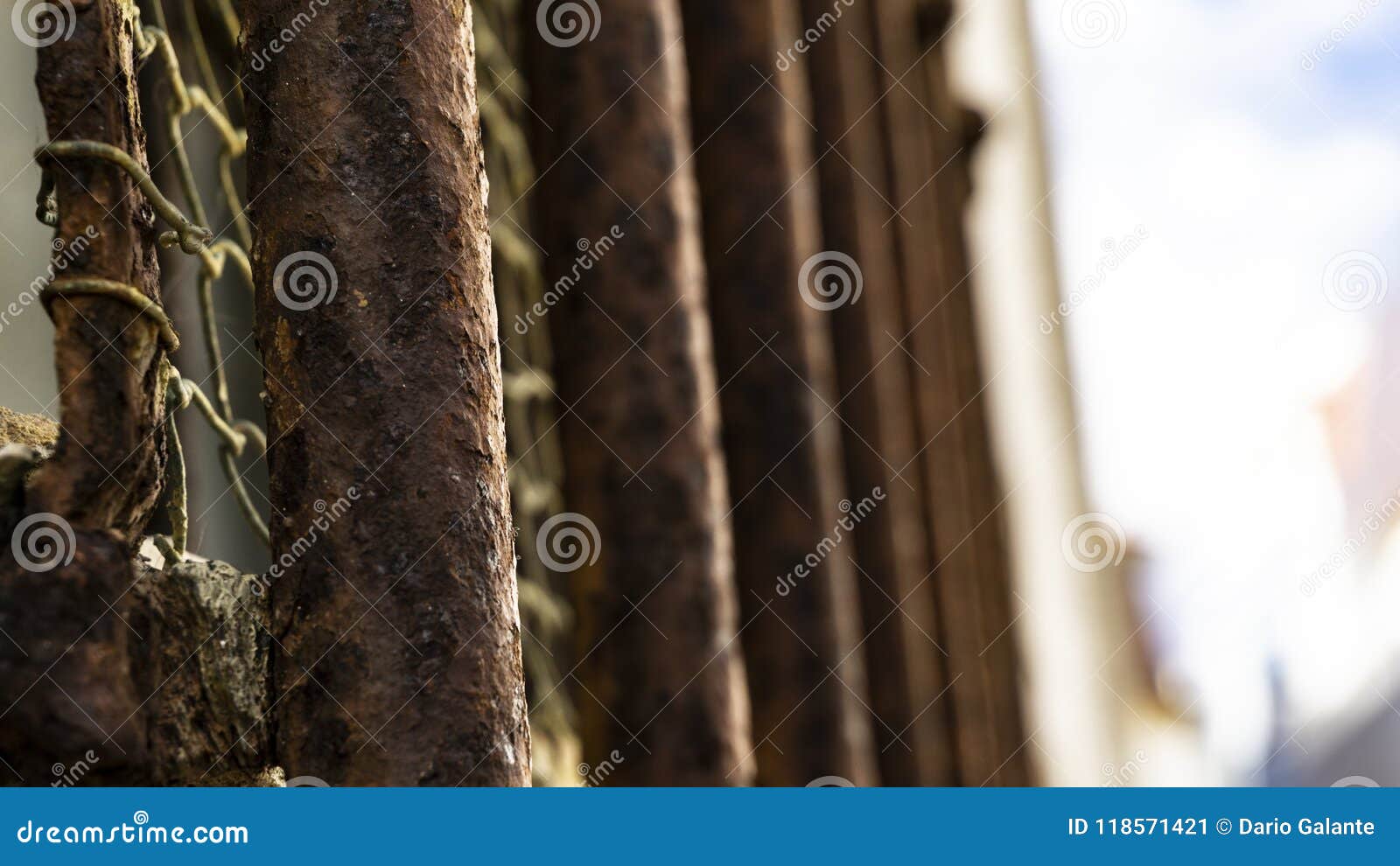Rusty bars of a jail stock image. Image of building - 118571421