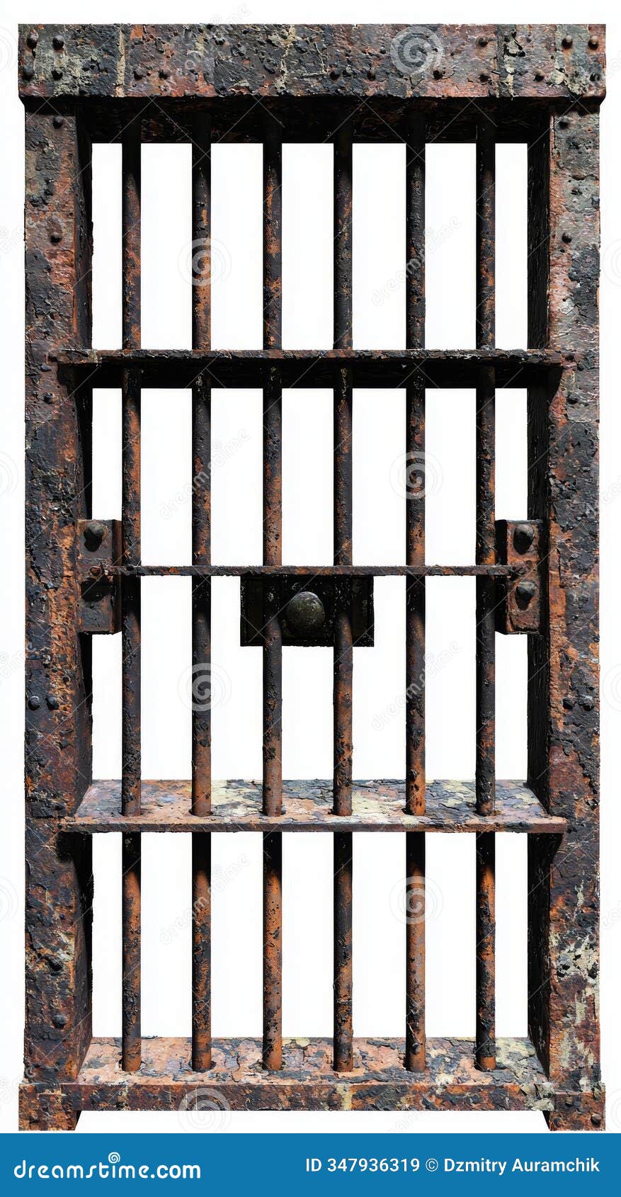 Rusty Bars of a Jail, Isolated on a White Background. Stock Image ...