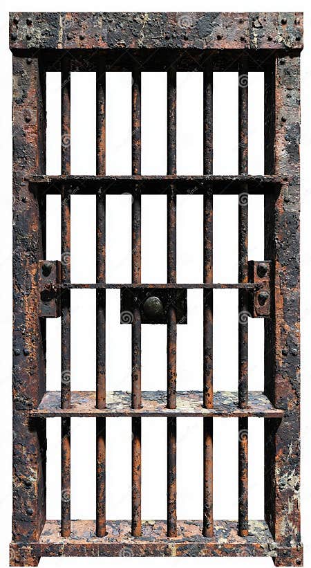 Rusty Bars of a Jail, Isolated on a White Background. Stock Image ...