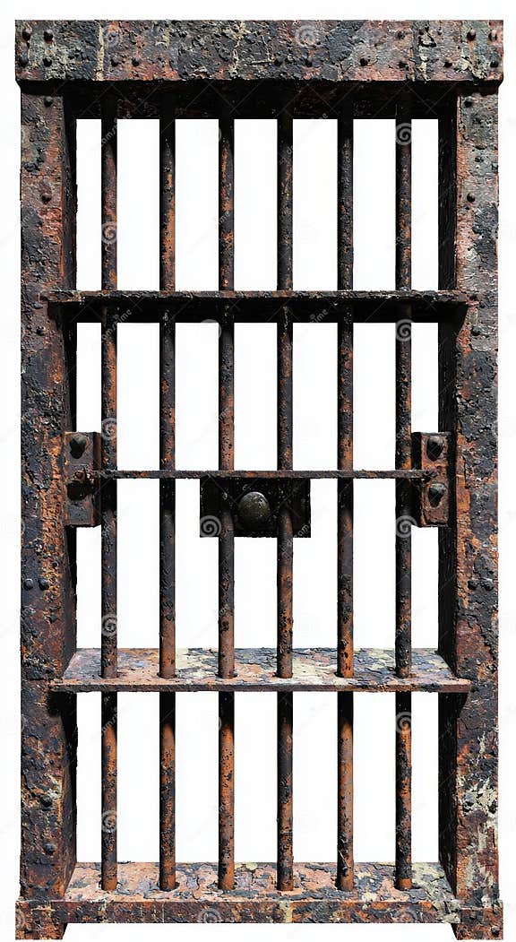 Rusty Bars of a Jail, Isolated on a White Background. Stock Image ...