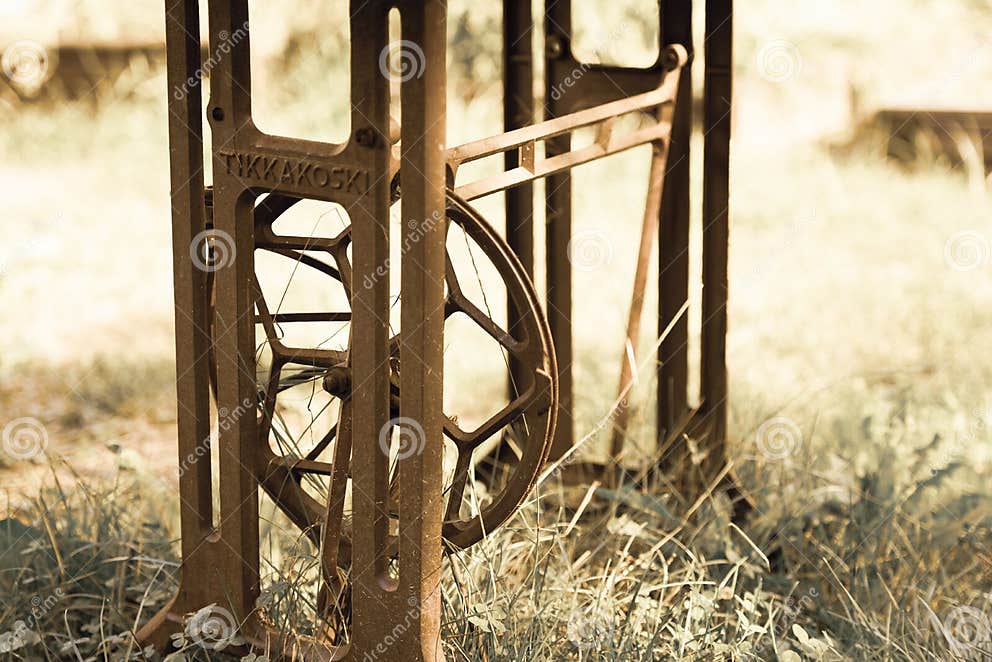 Rusty Base of an Old Sewing Machine Editorial Stock Image - Image of ...