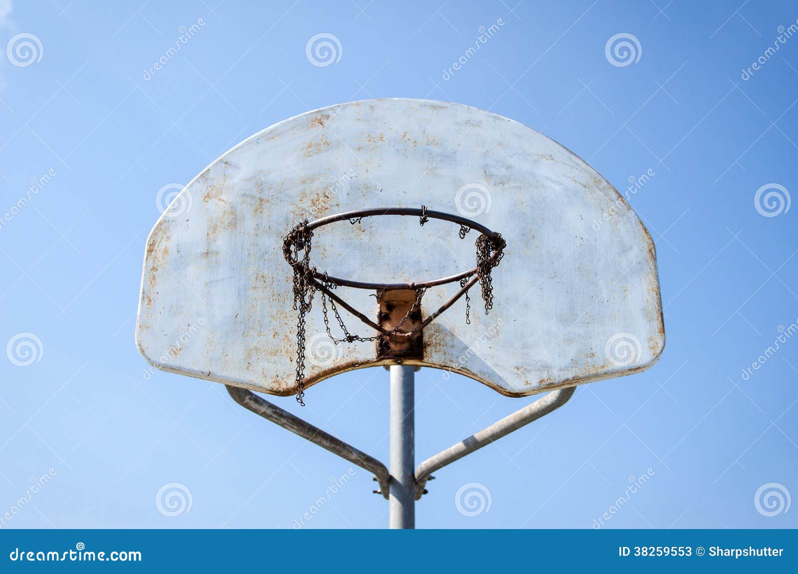 Rusty basketball net stock image. Image of play, playground - 38259553