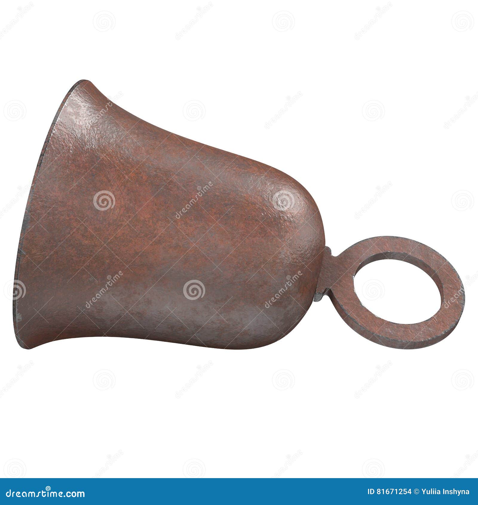 Rusty Bell On A White Background, 3d Illustration Stock Illustration ...