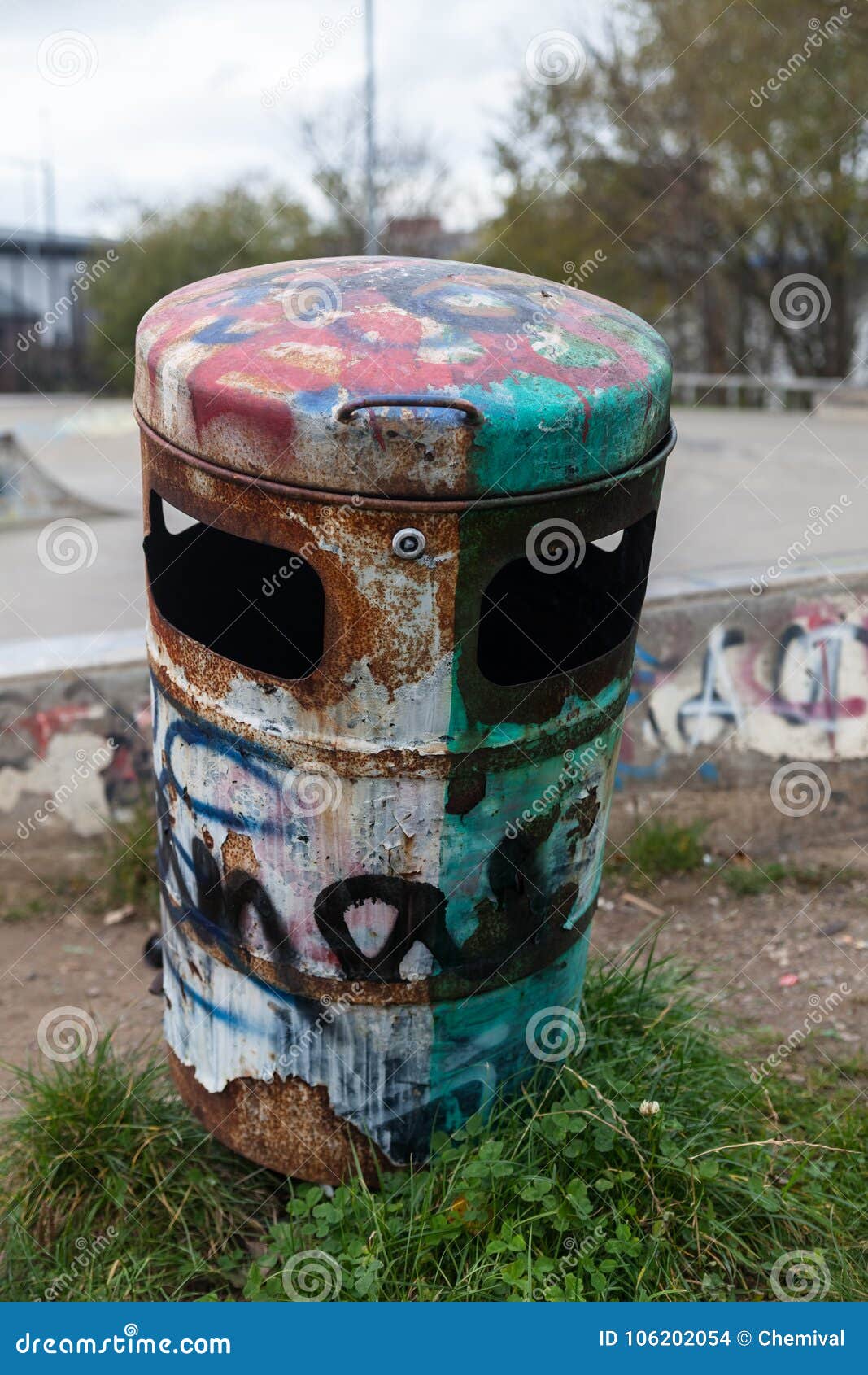 Rusty Bin stock photo. Image of derelict, austerity - 106202054