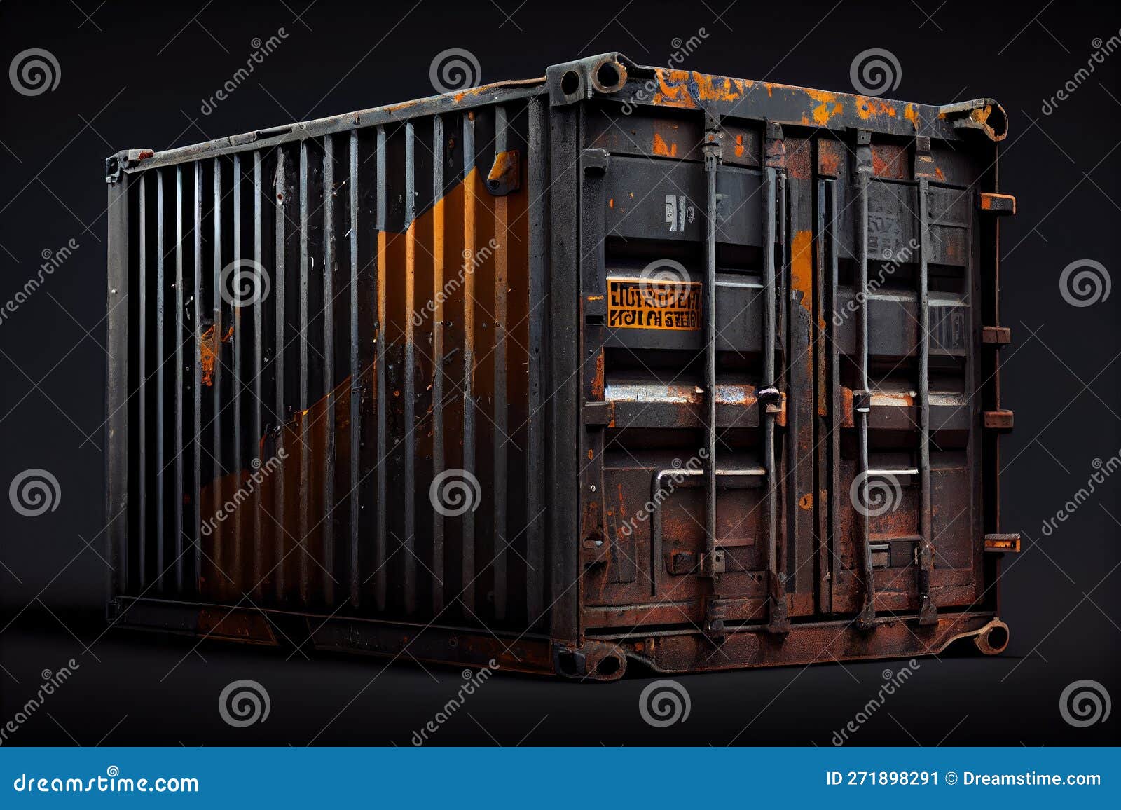Rusty Cargo Shipping Container Stock Illustration - Illustration of ...