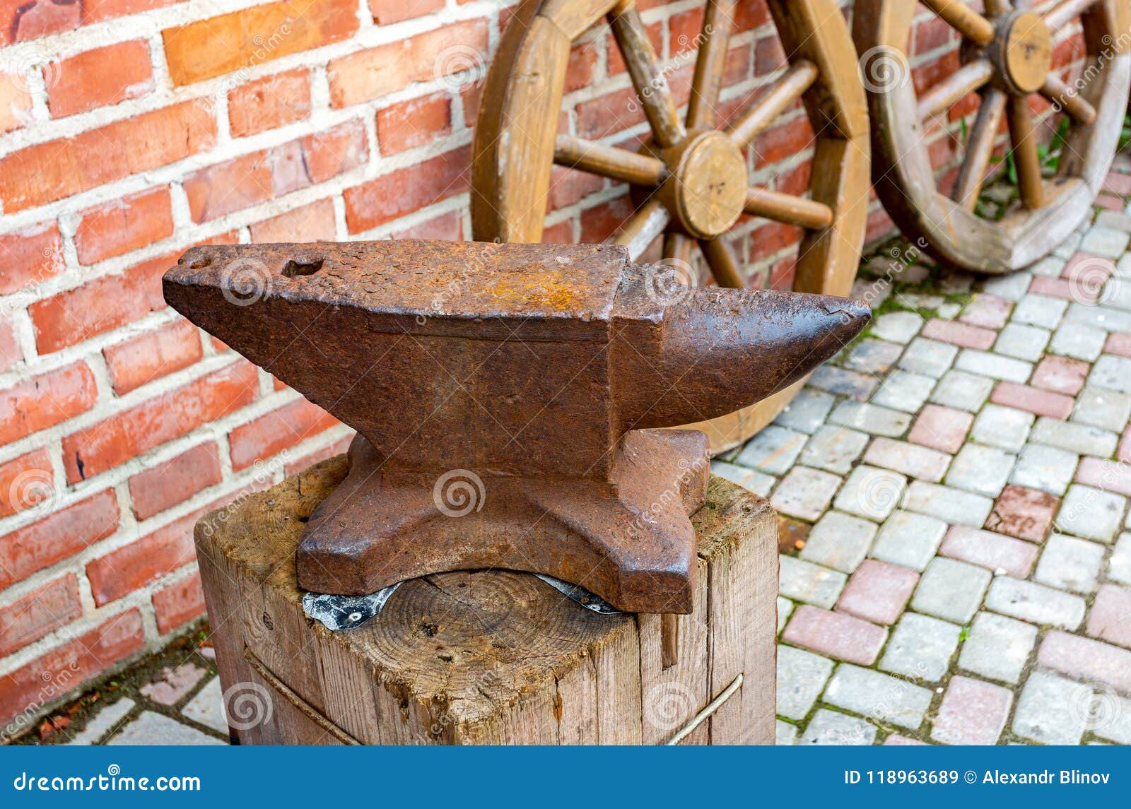 Rusty Blacksmith Anvil for Iron Work Stock Image - Image of rural ...