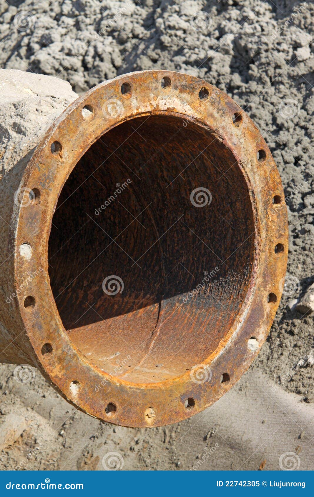Rusty blow sand pipeline stock image. Image of construction - 22742305