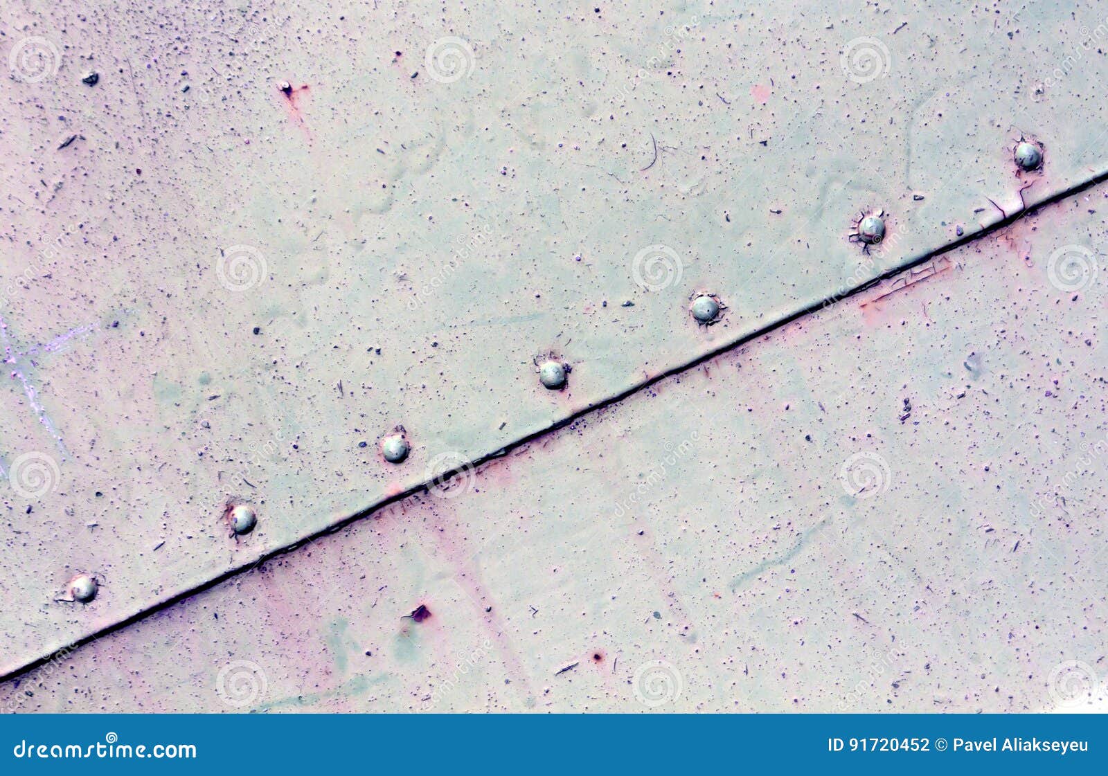 Rusty Blue Metal Plate Surface with Rivets. Stock Photo - Image of ...