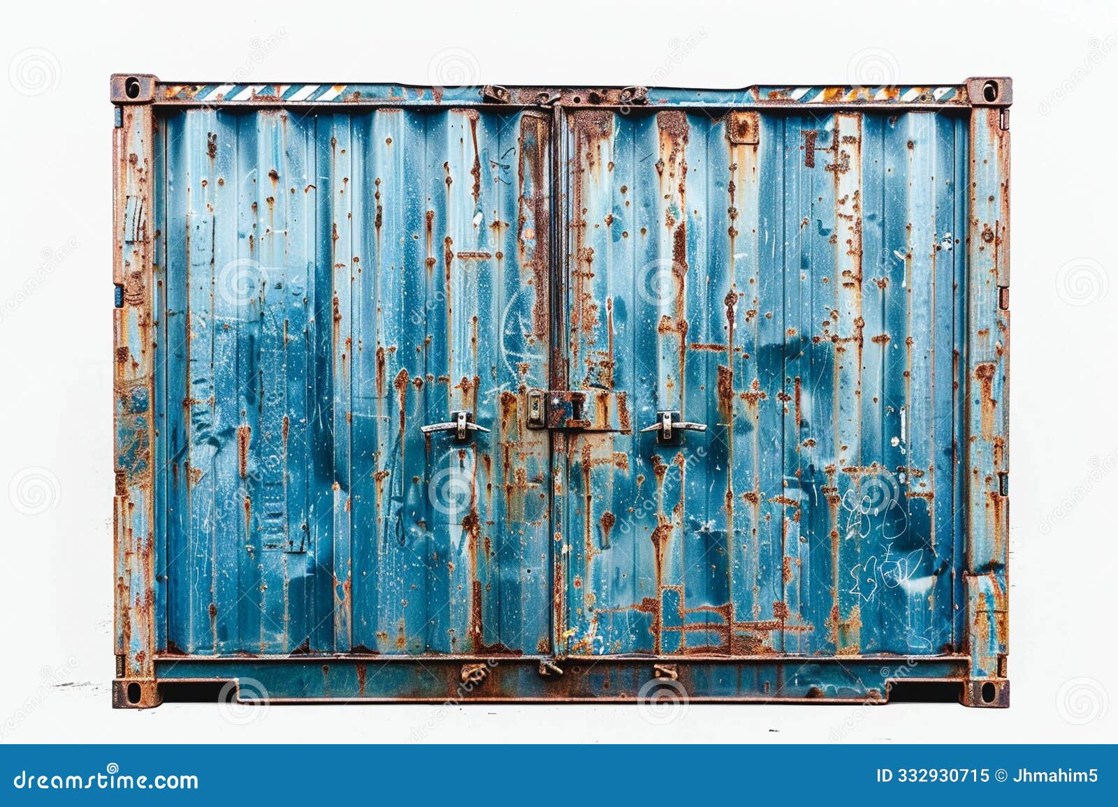 Rusty Blue Shipping Container Stock Illustration - Illustration of ...