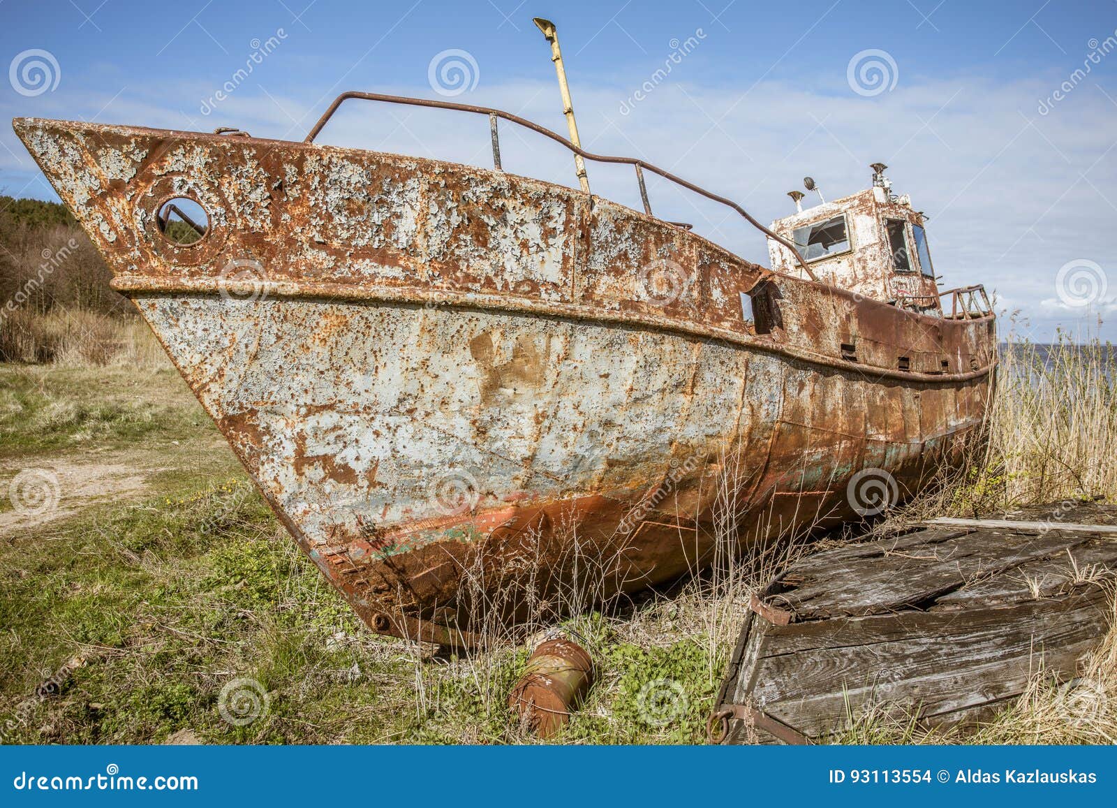Rusty boat stock photo. Image of ship, lake, nature, nautical - 93113554