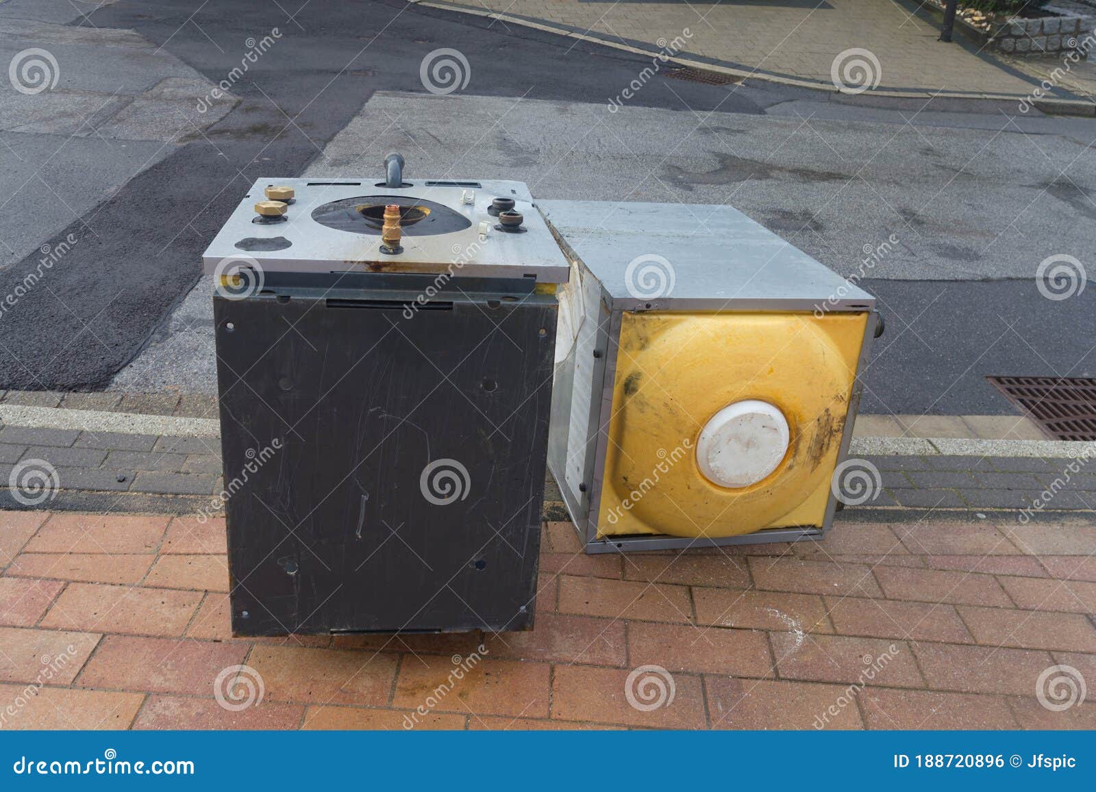 Rusty Boiler and Heating Pipes Made of Copper. Old Metal Boiler of the ...