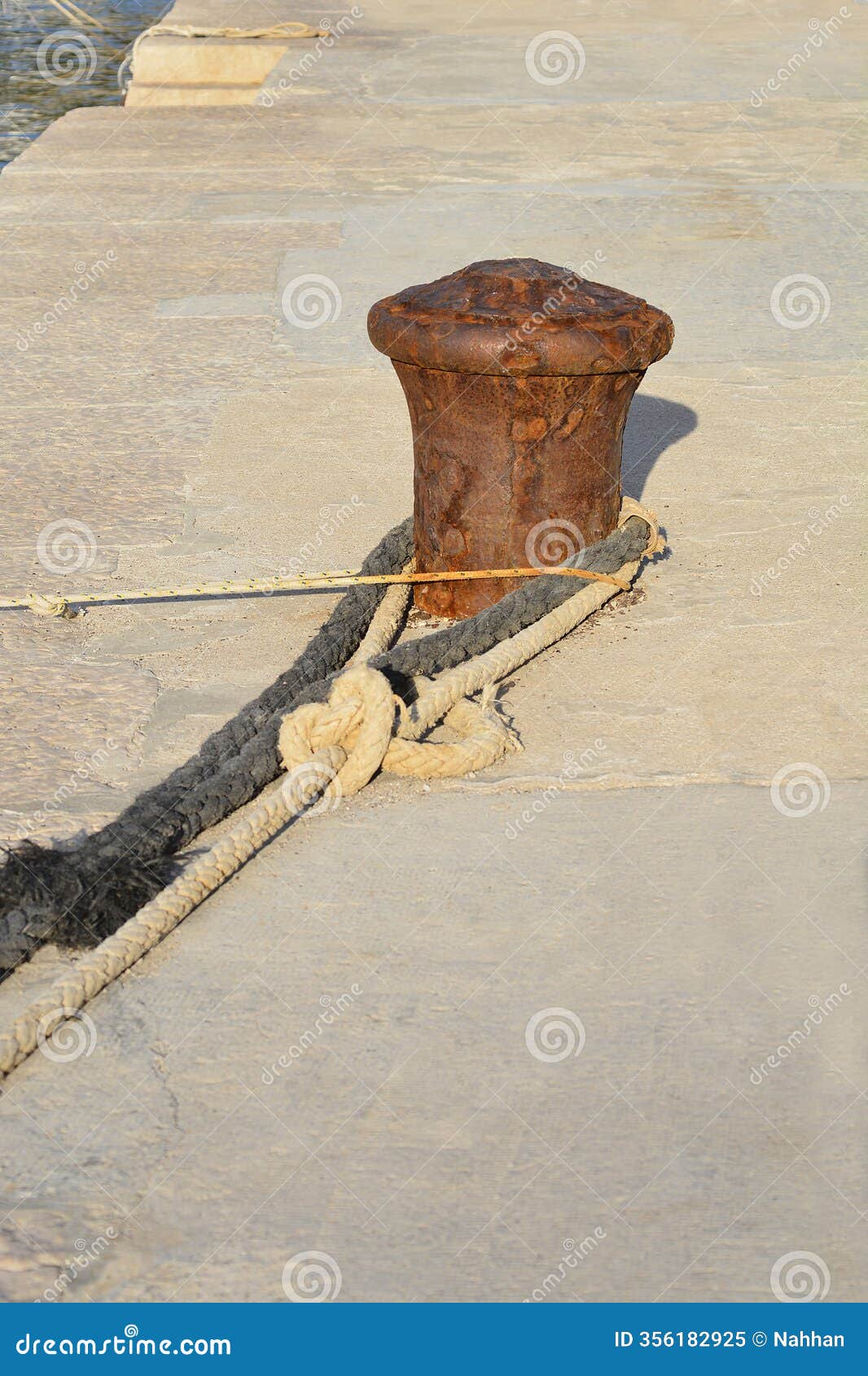 Rusty bollard stock image. Image of ropes, seaside, wrapped - 356182925