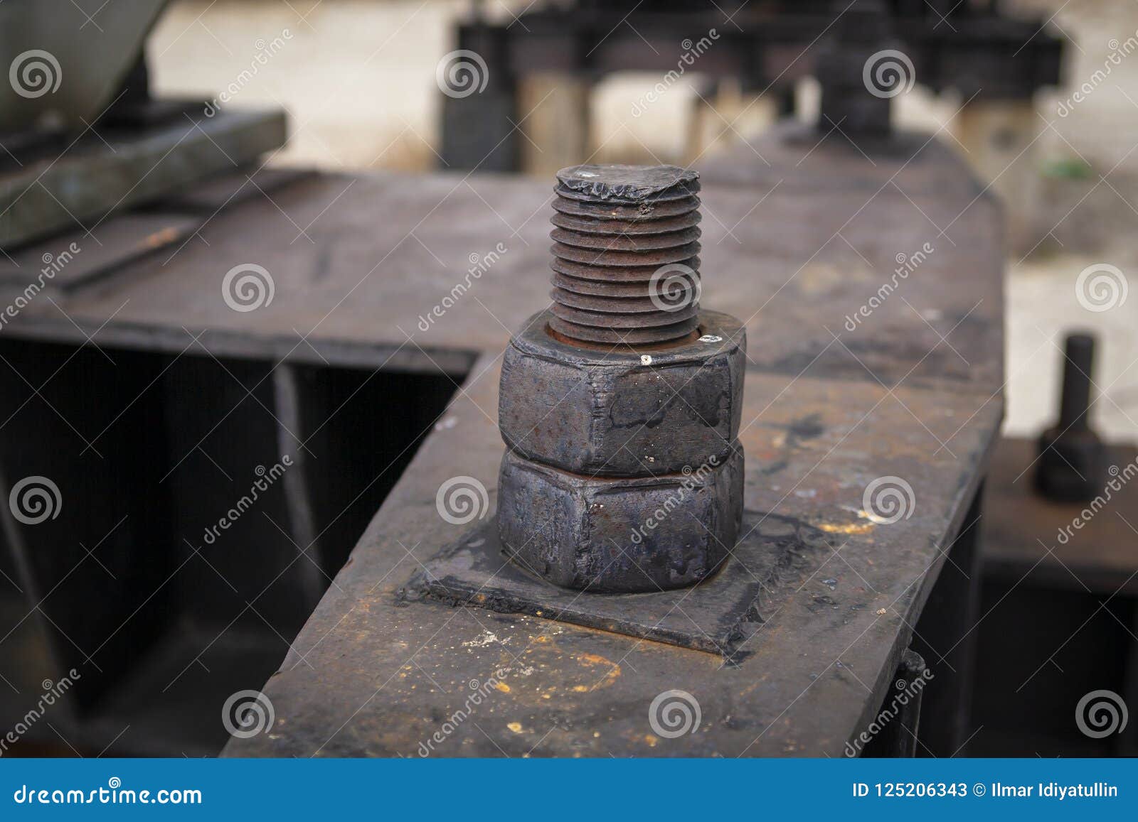 The Rusty Bolt is an Element of the Metal Structure. Stock Image ...