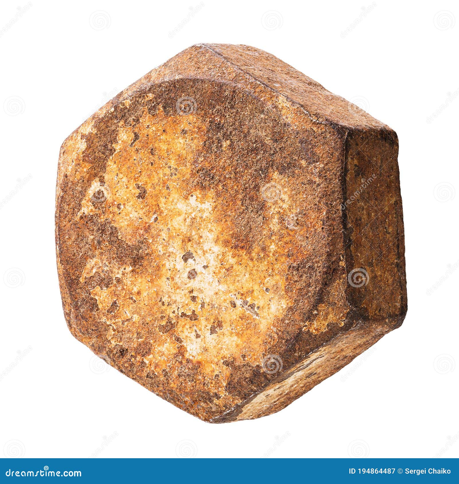 Rusty Bolt Head Isolated on White Background Stock Image - Image of ...