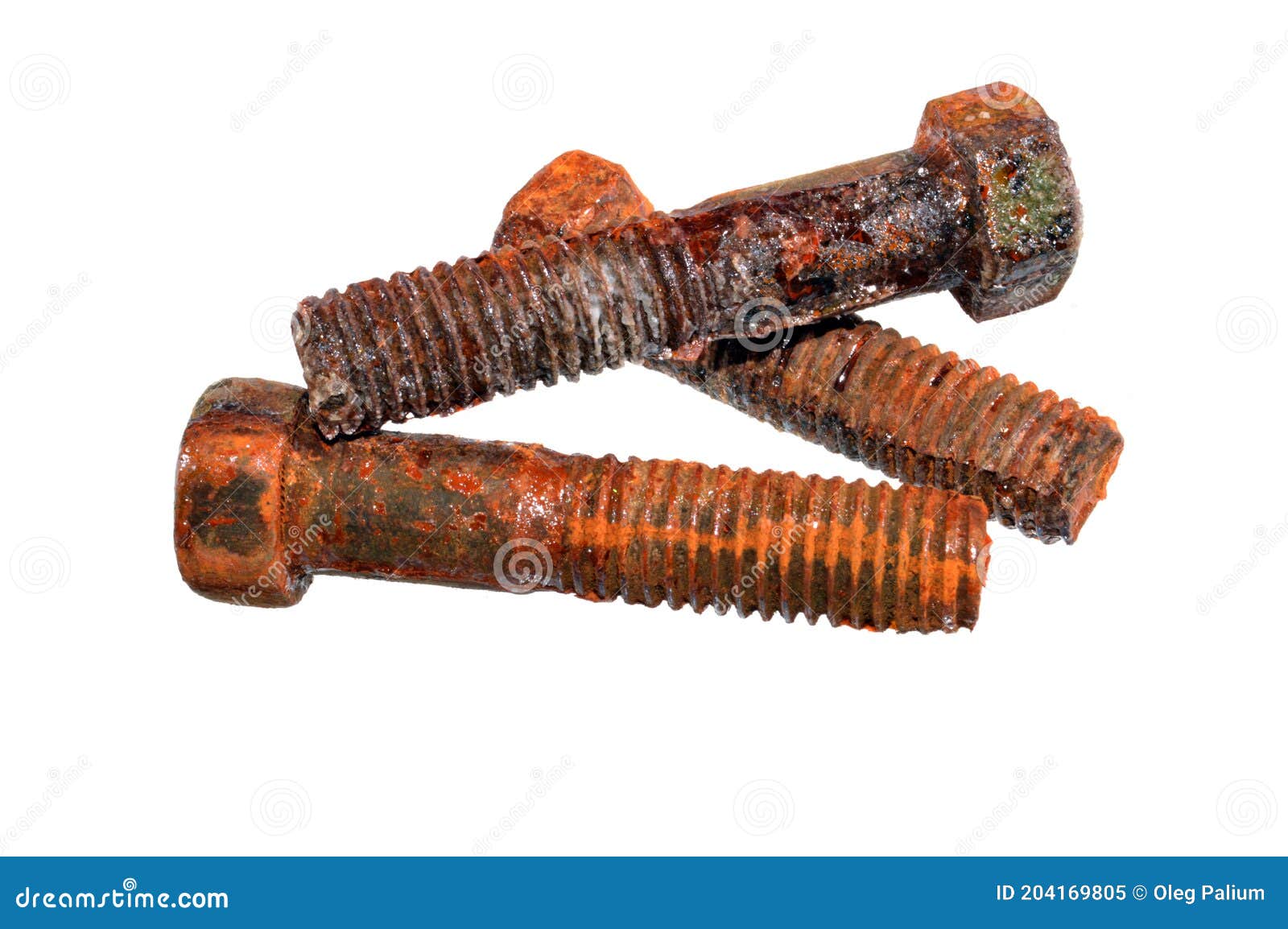 Rusty Bolt Isolated on White Background Stock Image - Image of copper ...