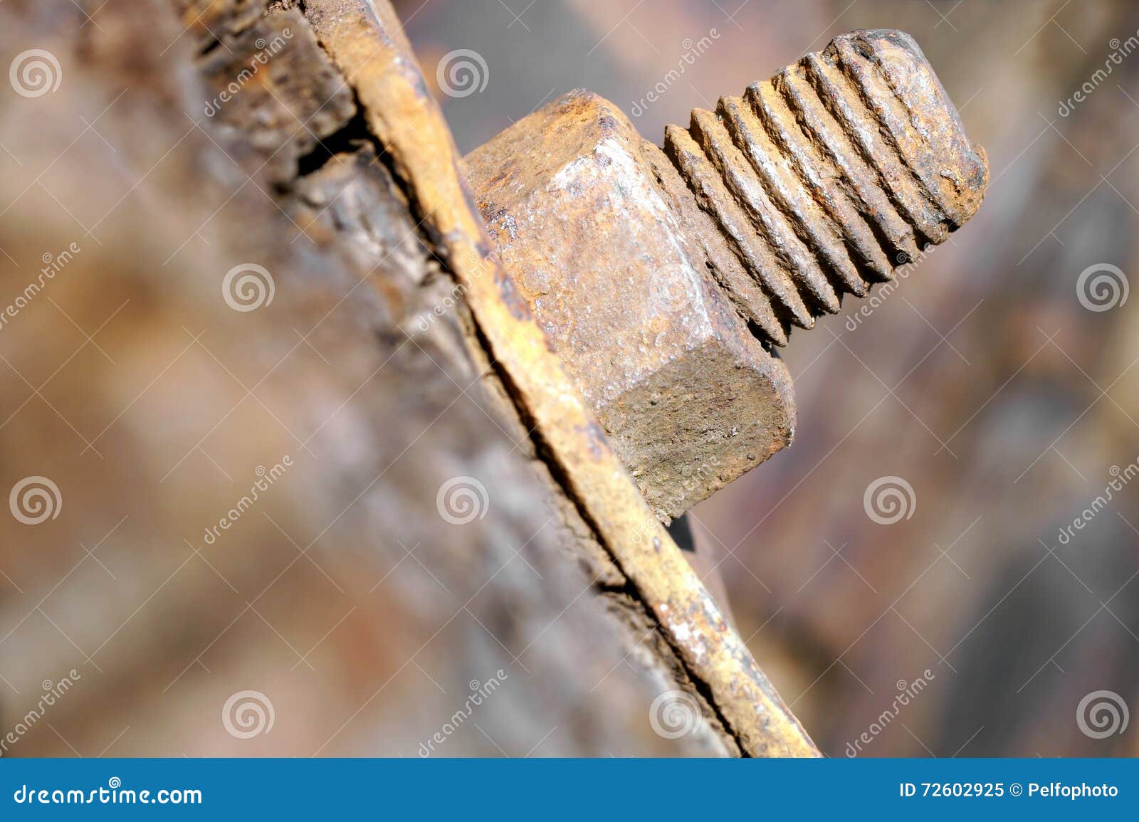 Rusty bolt with nut. stock image. Image of head, industrial - 72602925