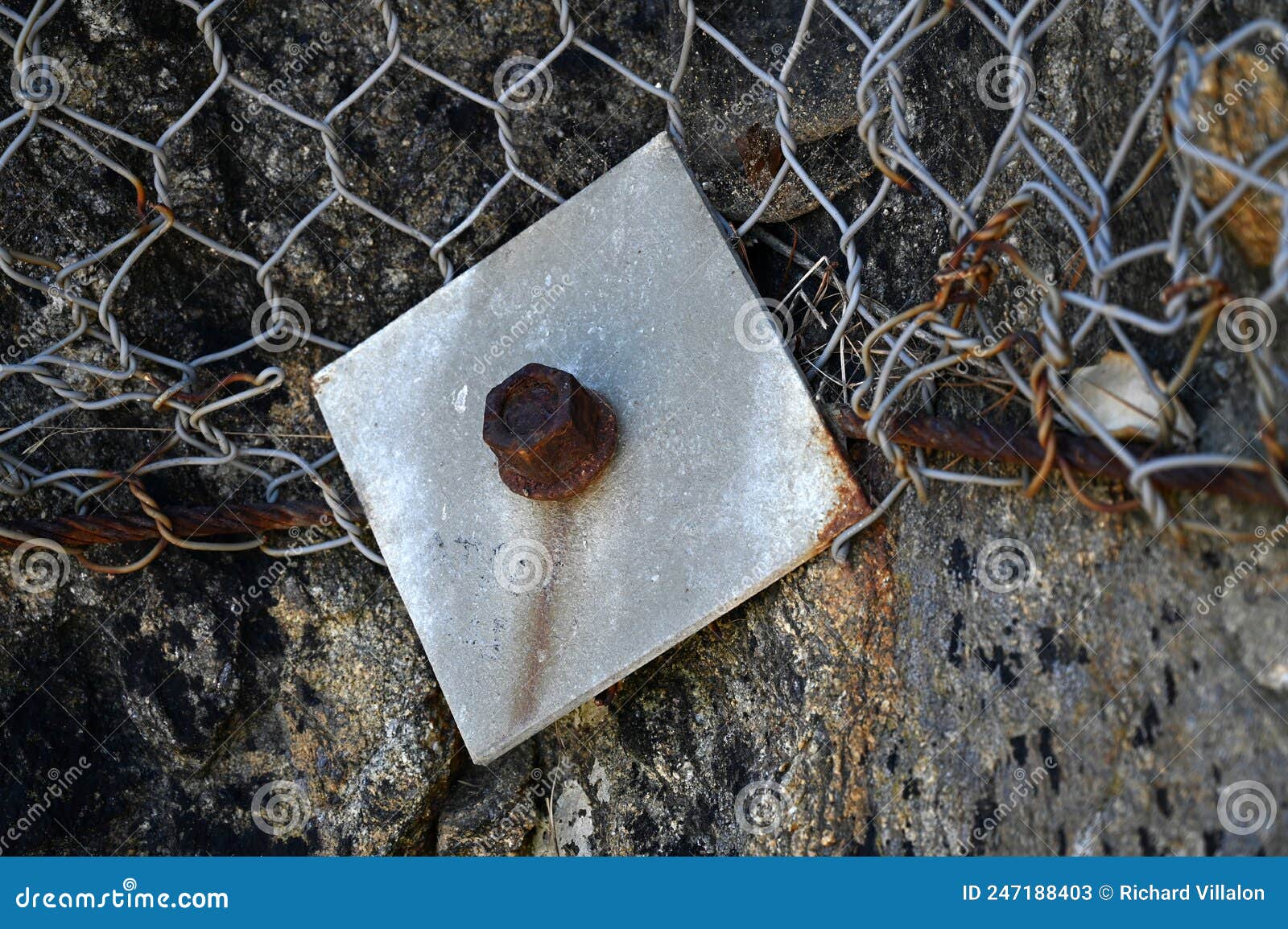Close-up Oxidized Wire Mesh Fixing Stock Image - Image of secure ...