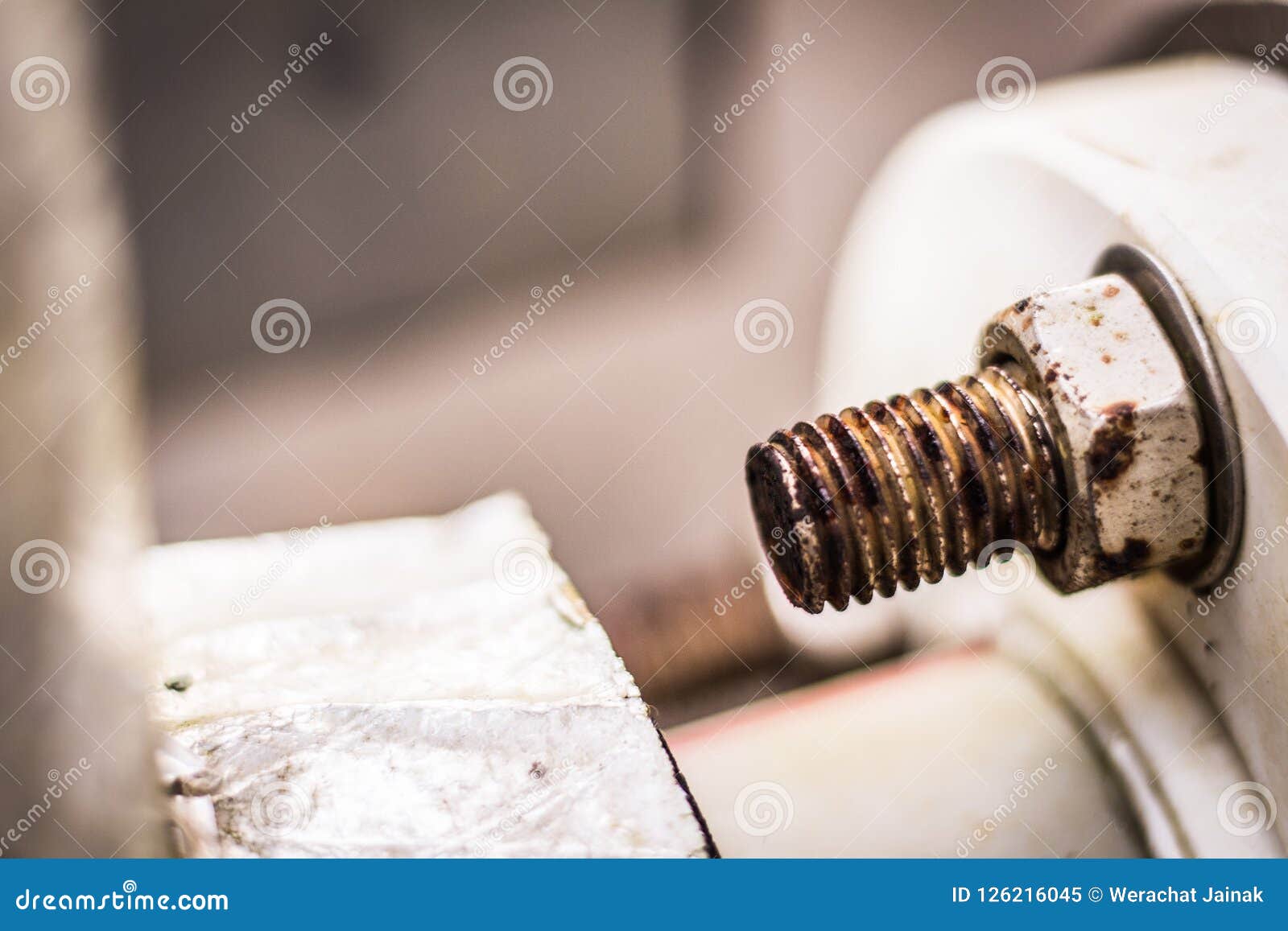 Rusty Bolt and Nut of Water Heater Pipe Stock Image - Image of control ...