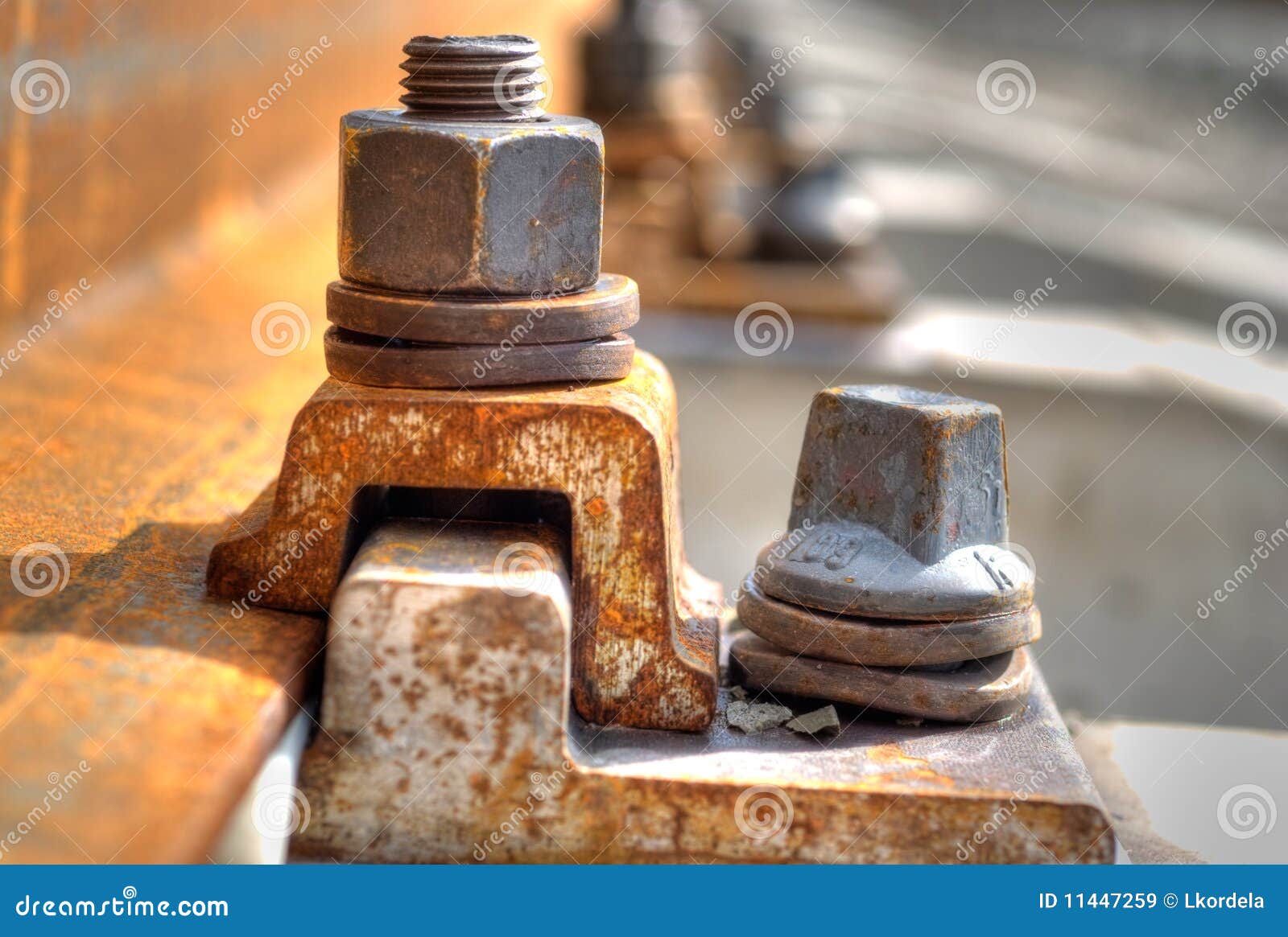 Rusty Bolt And Nut On Concrete Background. Stock Photography ...