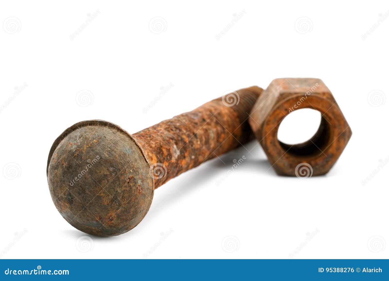 Rusty Bolts Isolated on White Stock Photo - Image of construct, white ...