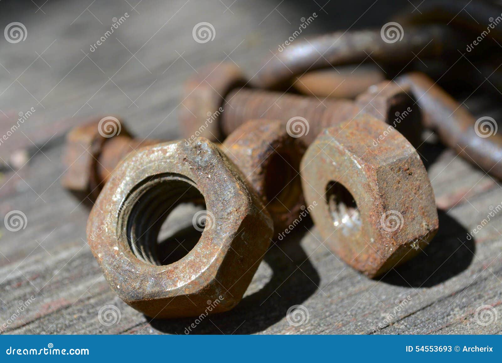Rusty bolts and nuts stock image. Image of technology - 54553693