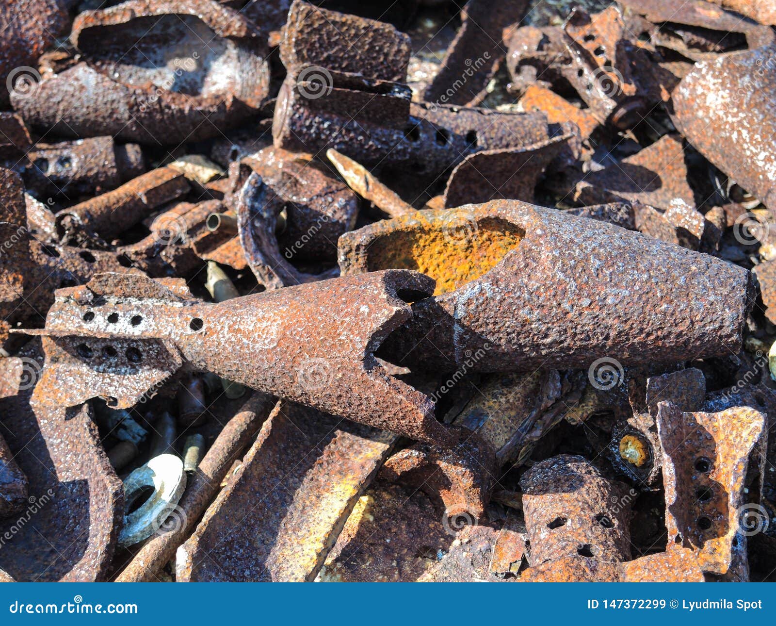 A Rusty Bomb. German Mortar Mine 50 Millimeters. World War II Mine. On ...