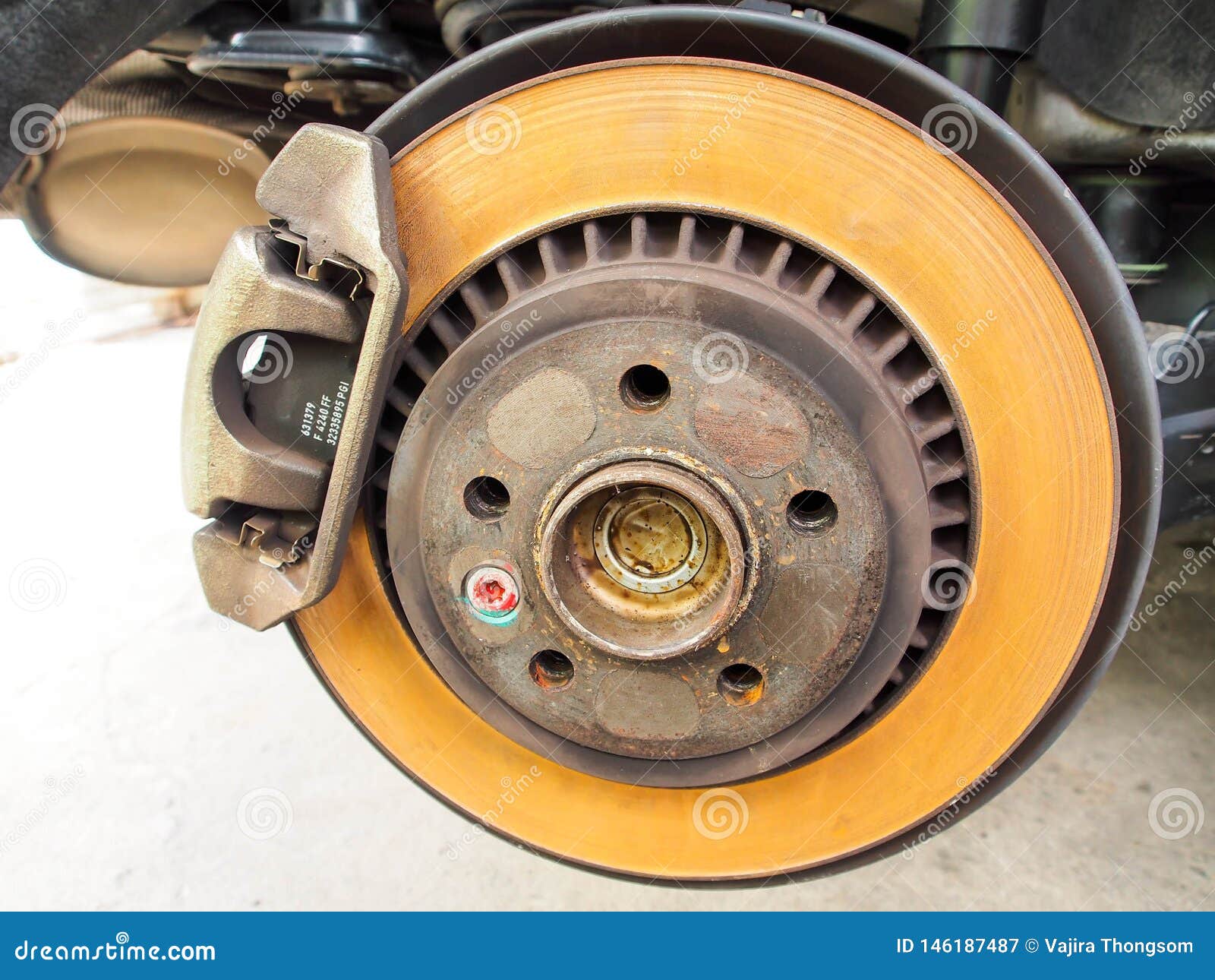Rusty Brake Disc of Rear Wheel Stock Image - Image of mechanic, garage ...