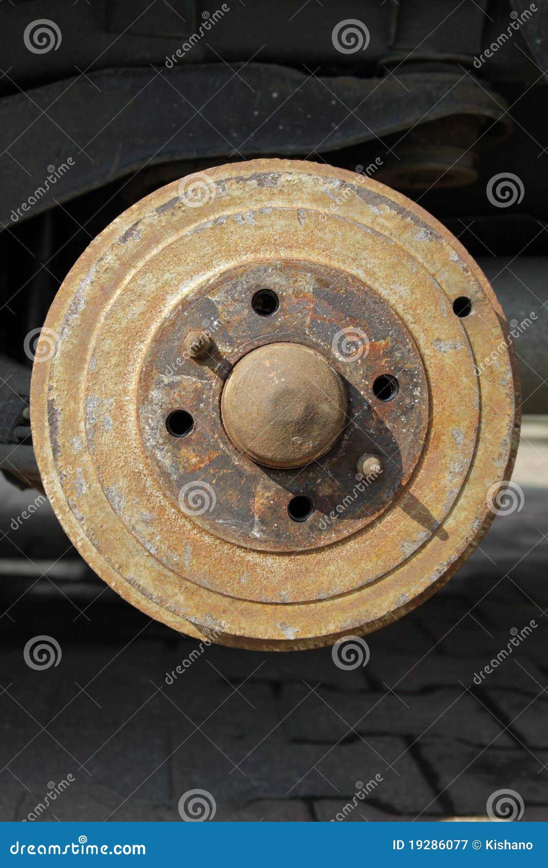 Rusty brake-drum stock image. Image of drill, automobile - 19286077