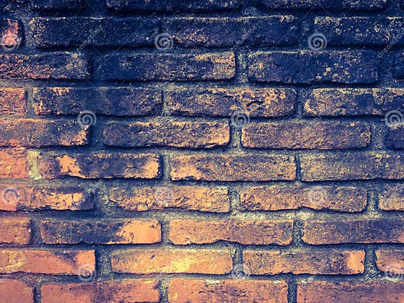 Rusty Brick Wall with Blue Vintage Tone Stock Photo - Image of rusty ...