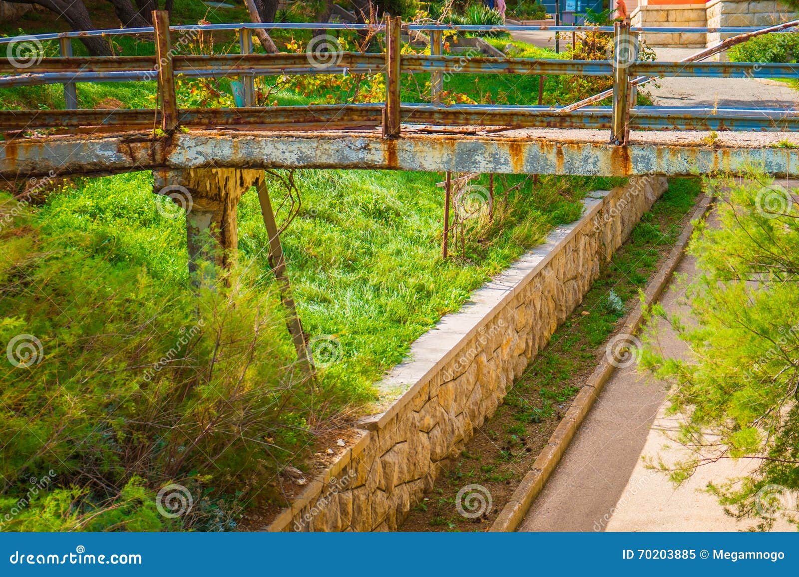 Rusty bridge stock image. Image of ruined, station, steel - 70203885