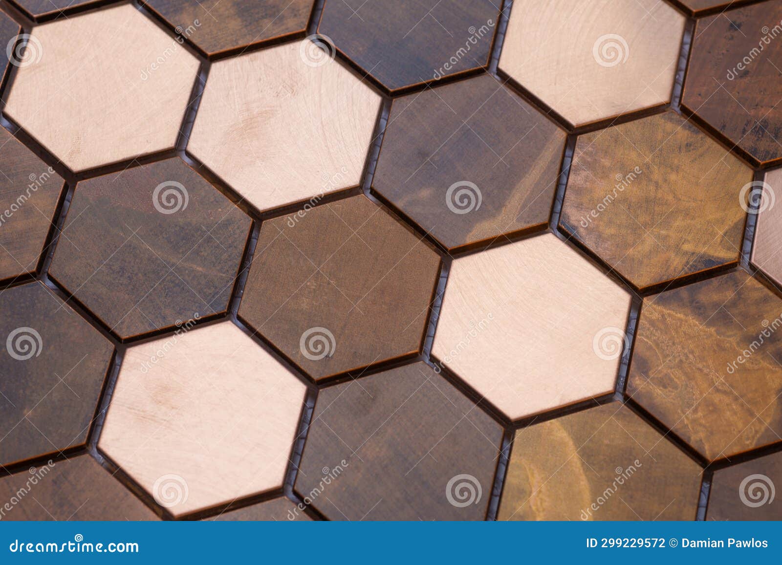 Rusty Bronze and Brushed Copper Hexagon Tiles Stock Photo - Image of ...