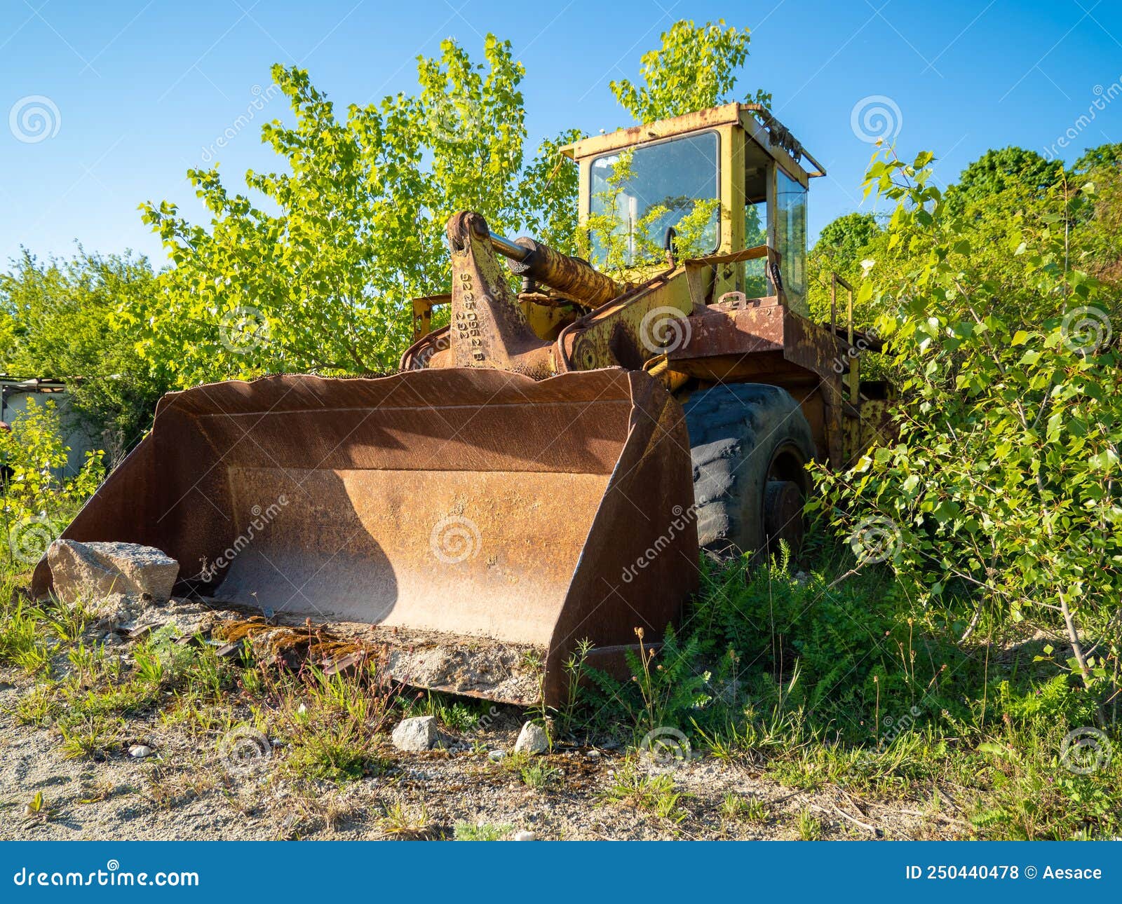 Old Rusty Bulldozer In Abandoned Stone Pit Royalty-Free Stock ...
