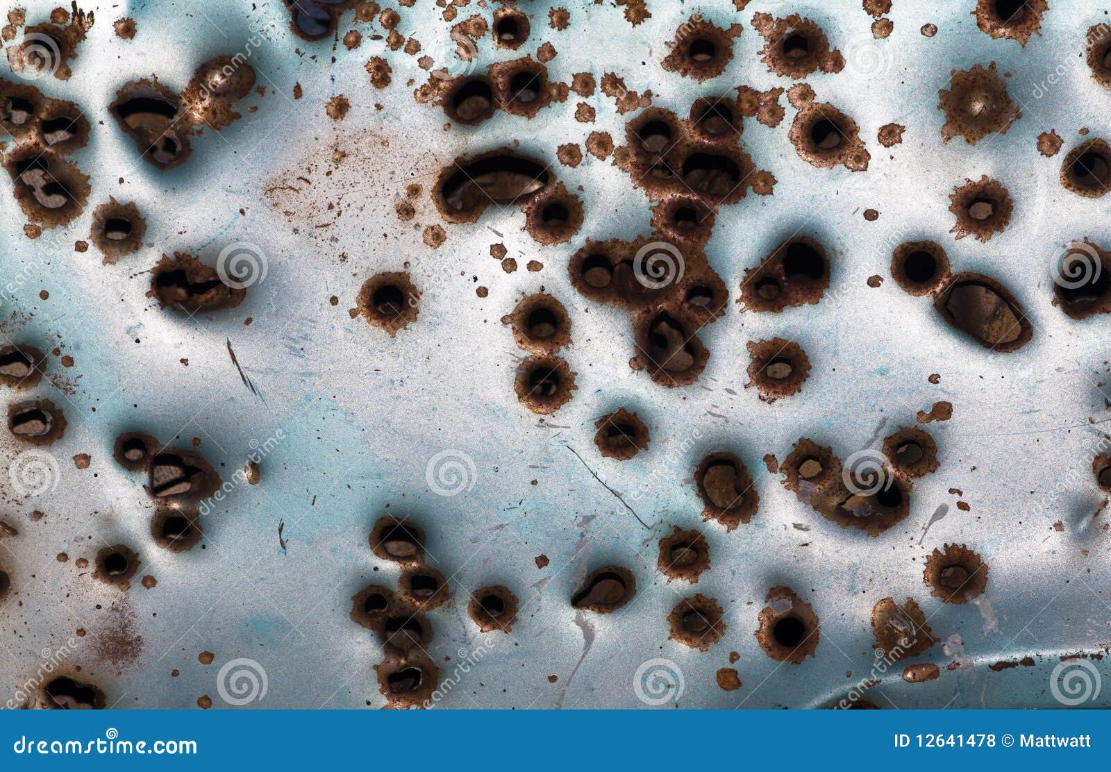 Rusty Bullet Hole Background Texture Stock Photo - Image of hole ...