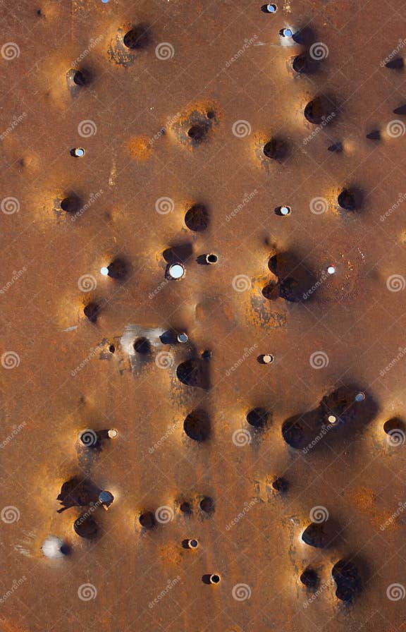 Rusty Bullet Holes stock photo. Image of damaged, destroyed - 22905032