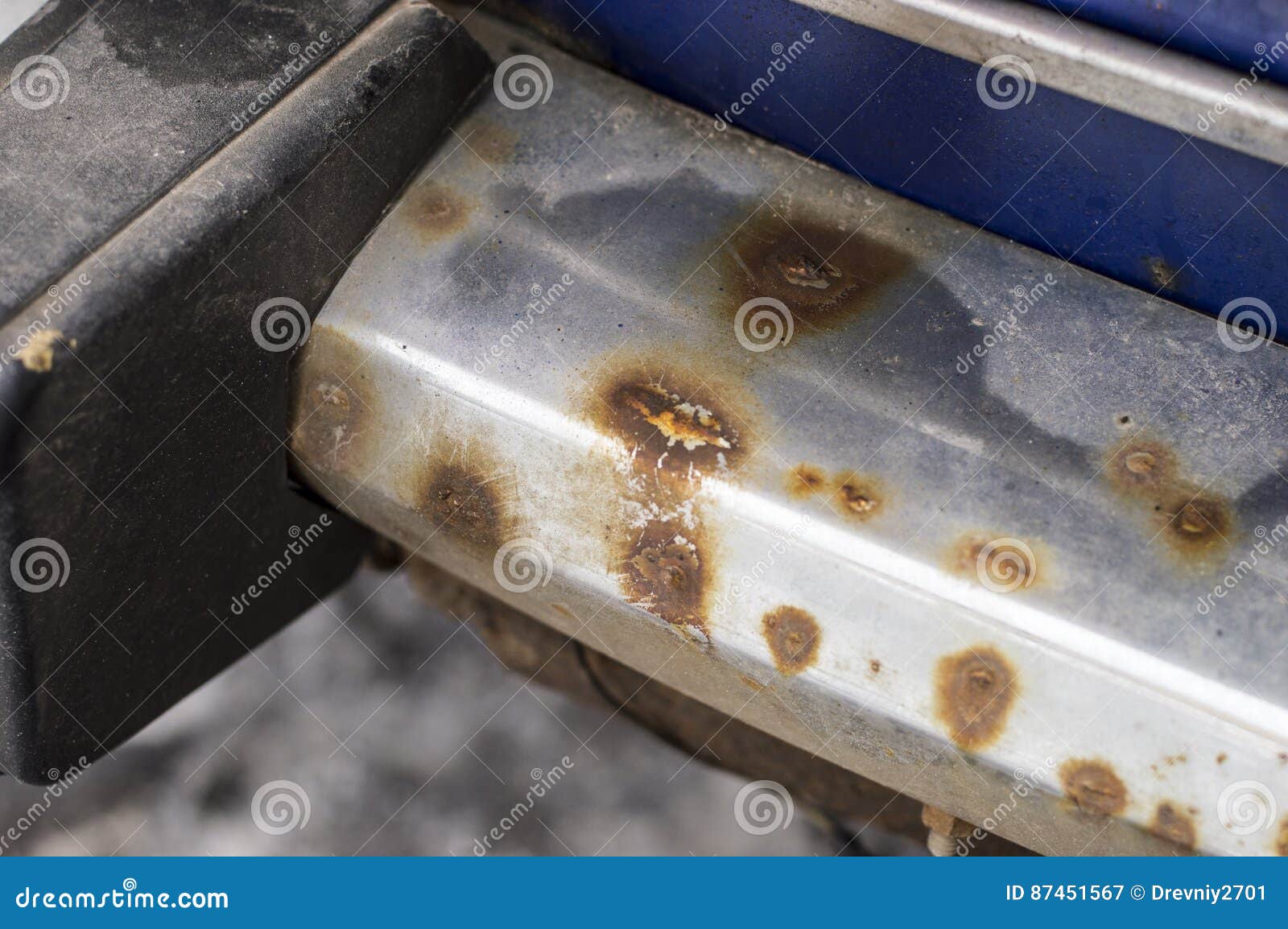 Rusty Bumper of an Old Car Corrosion Stock Image - Image of aged, dots ...