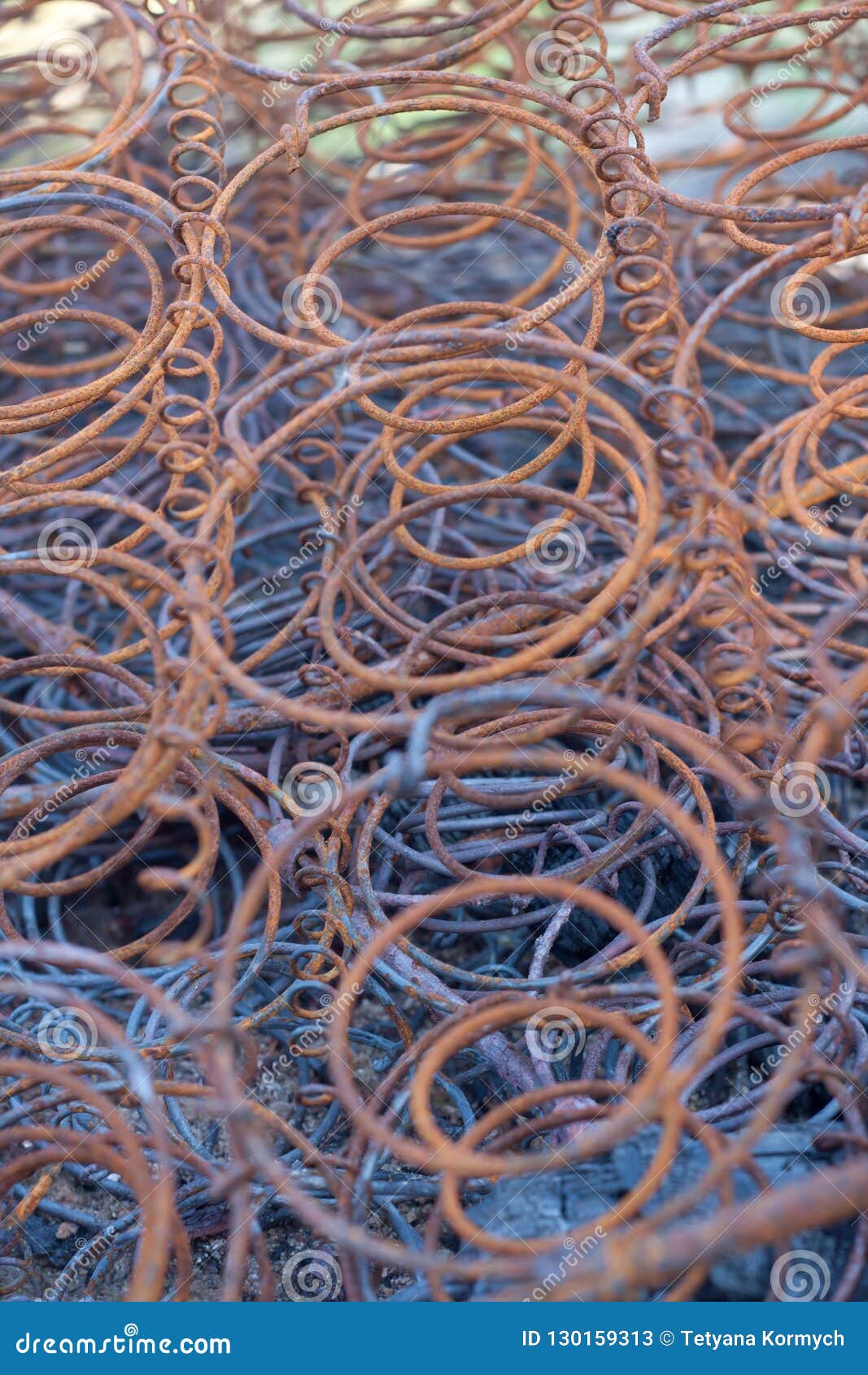 Rusty Burnt Springs of an Old Mattress Stock Image - Image of outdoor ...