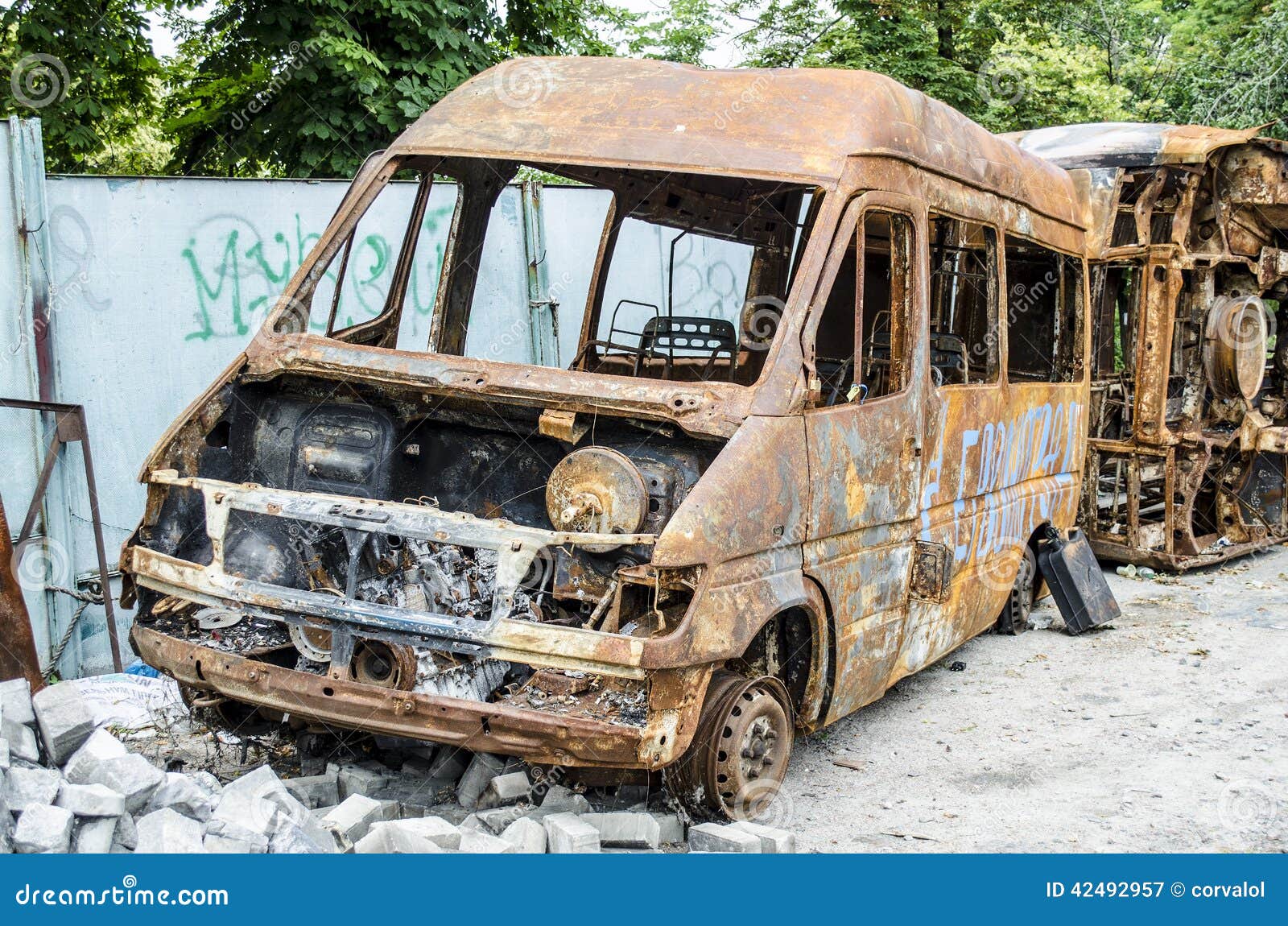 Rusty bus stock image. Image of rust, scary, wreck, broken - 42492957