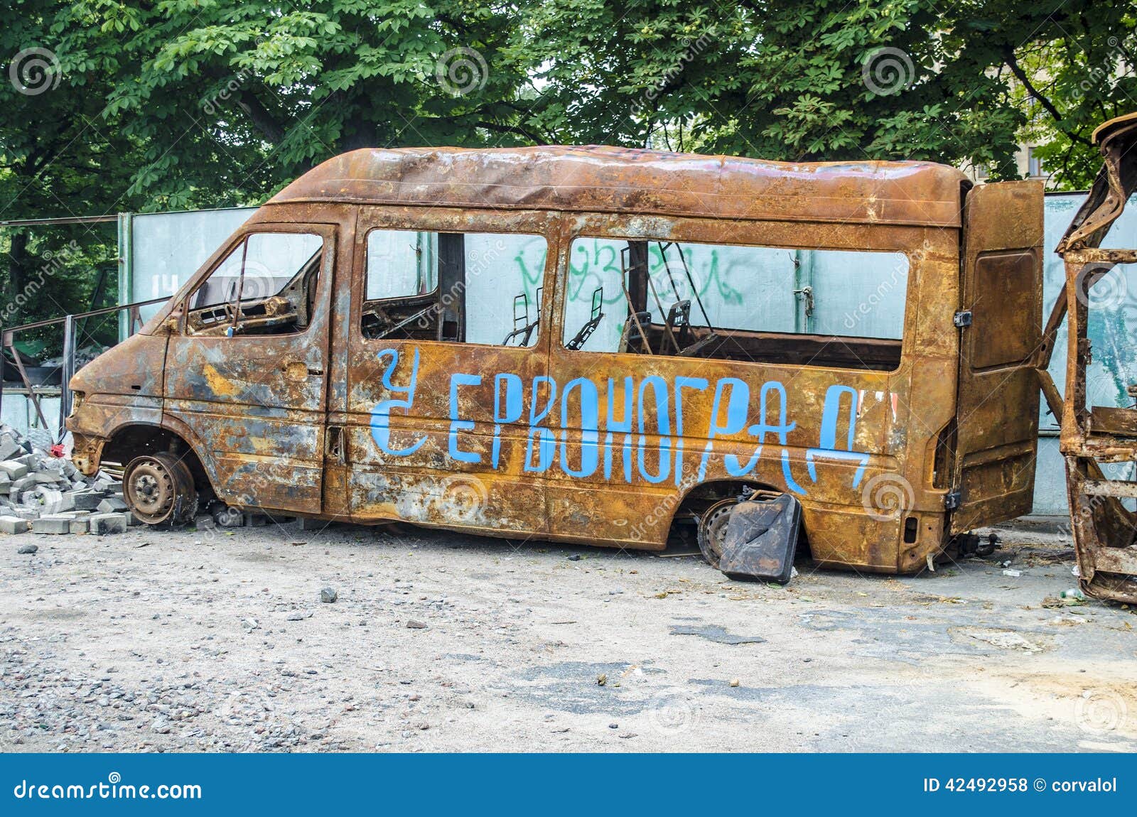 Rusty bus stock photo. Image of rust, auto, school, glass - 42492958