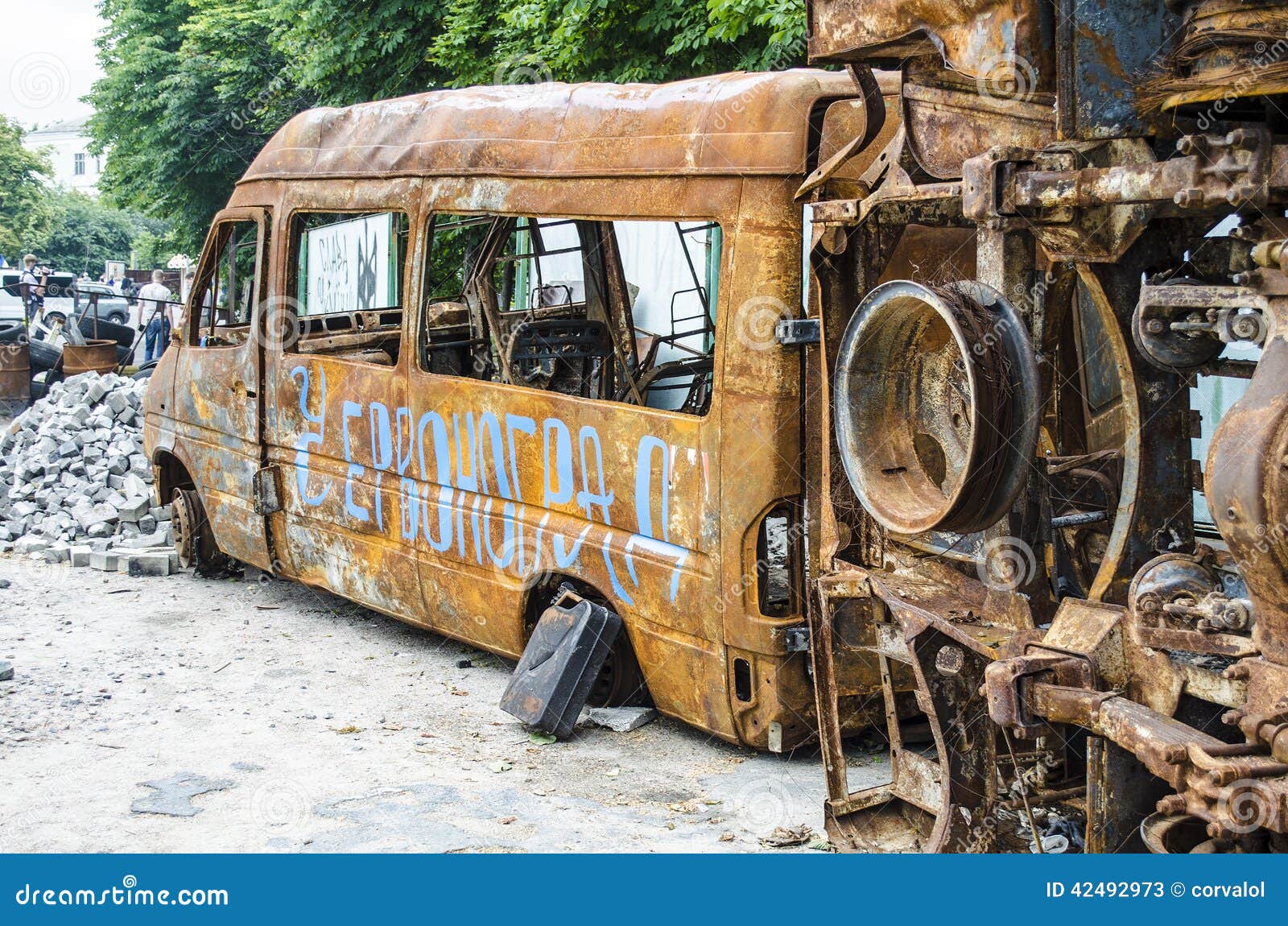 Rusty bus stock image. Image of collision, yard, junk - 42492973