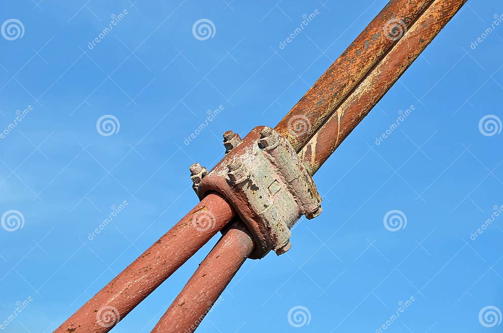 Rusty Cable of Bridge Pylon Stock Image - Image of peeled, architecture ...