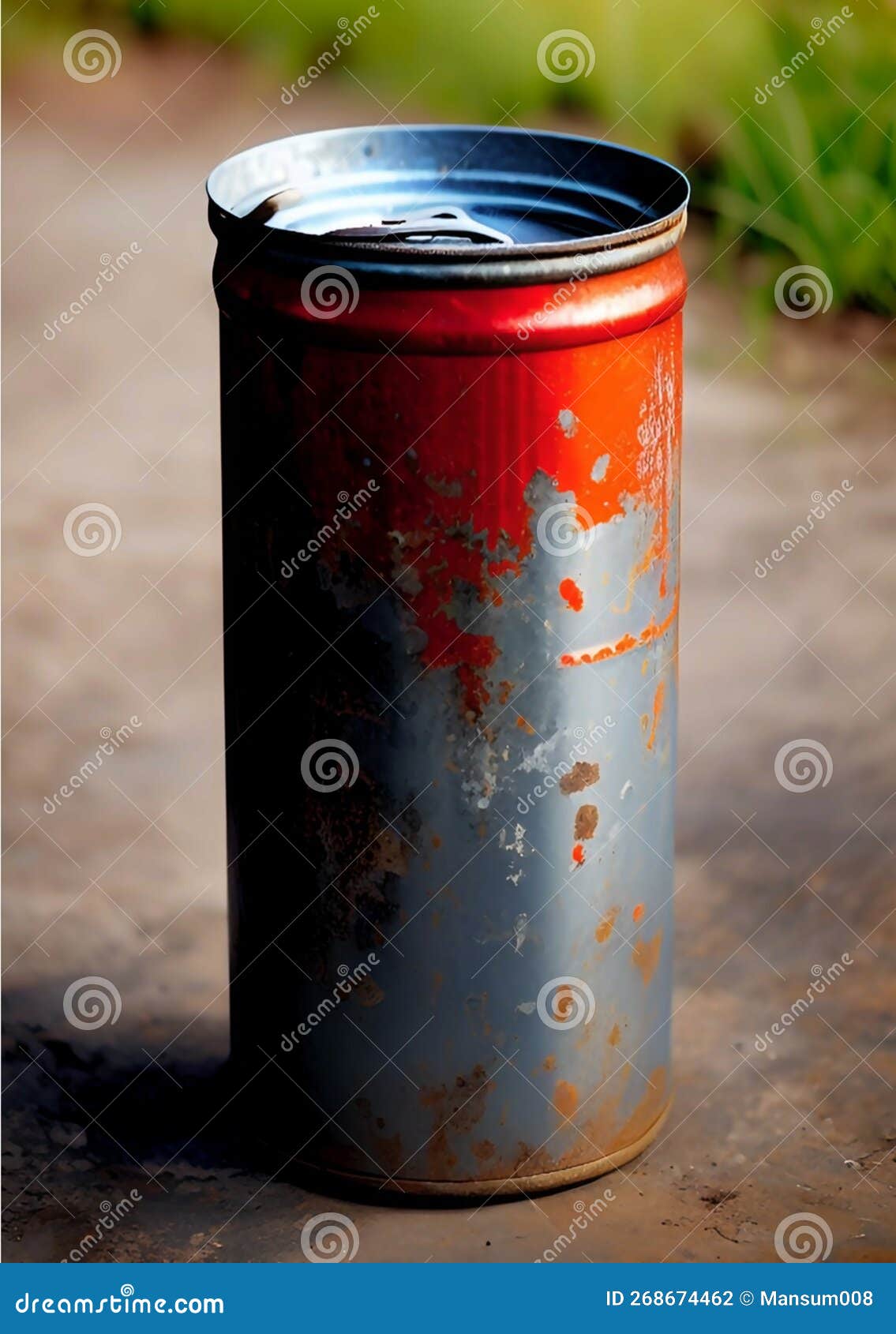 Rusty Can on the Ground, AI Generated Stock Illustration - Illustration ...