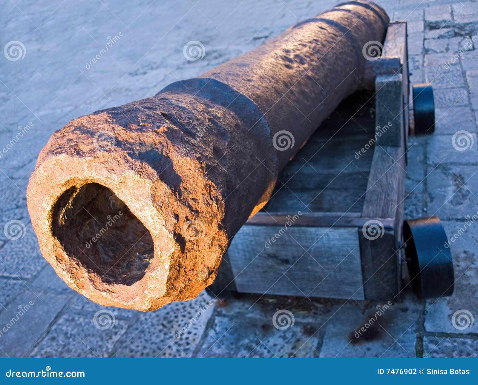 Old Rusty Cannon At The Seaside Promenade In Chetumal, Mexico Royalty ...