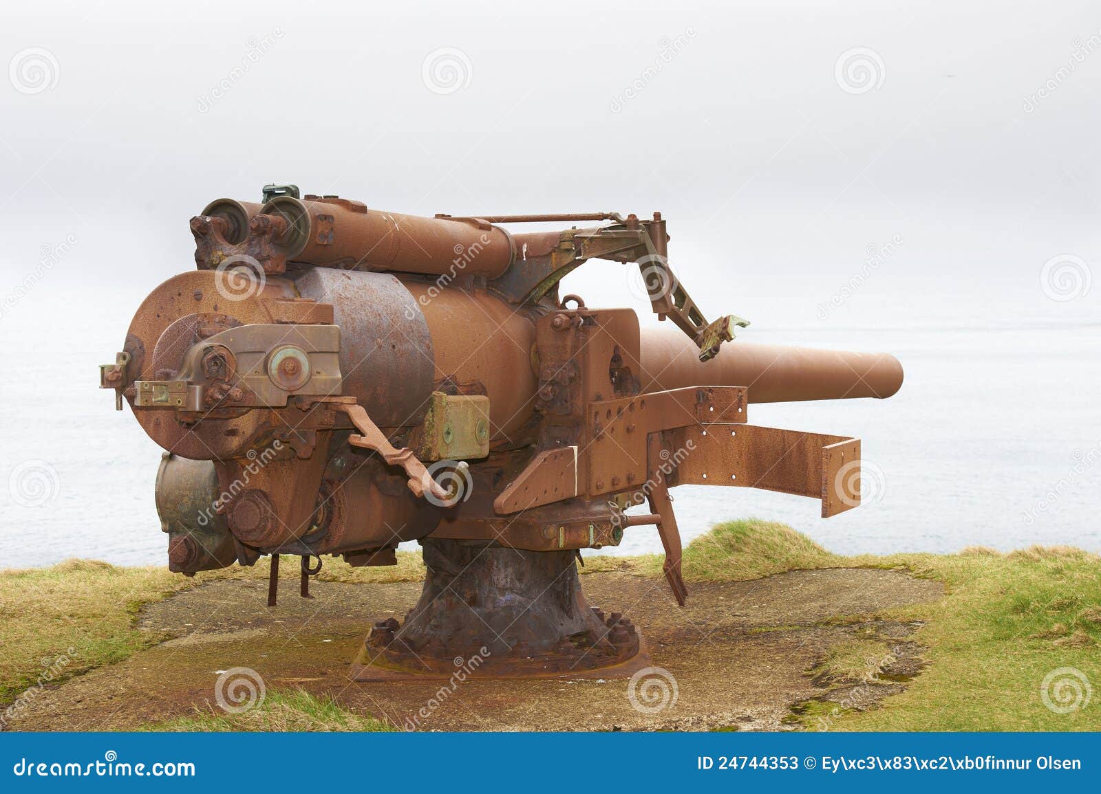 Rusty Cannon from the World War 2 Era Stock Image - Image of wall ...