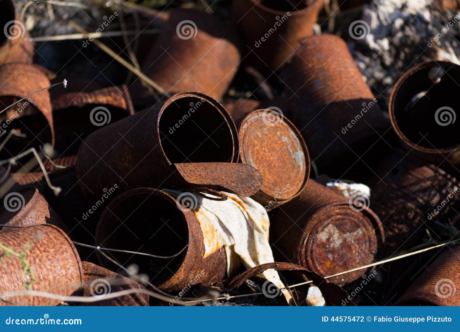 Old Cans Abandoned On The Beach Royalty-Free Stock Photography ...