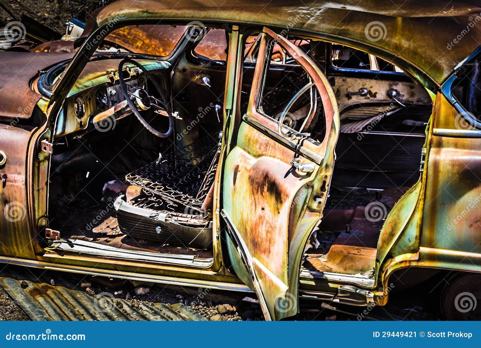Rusty Car in the Desert stock image. Image of forgotten - 29449421