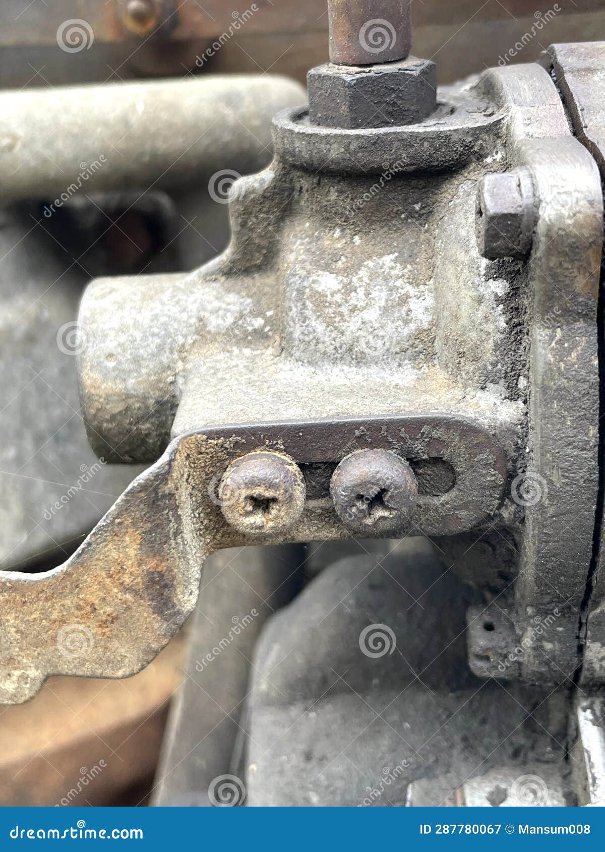 Rusty car engine, close up stock image. Image of detail - 287780067